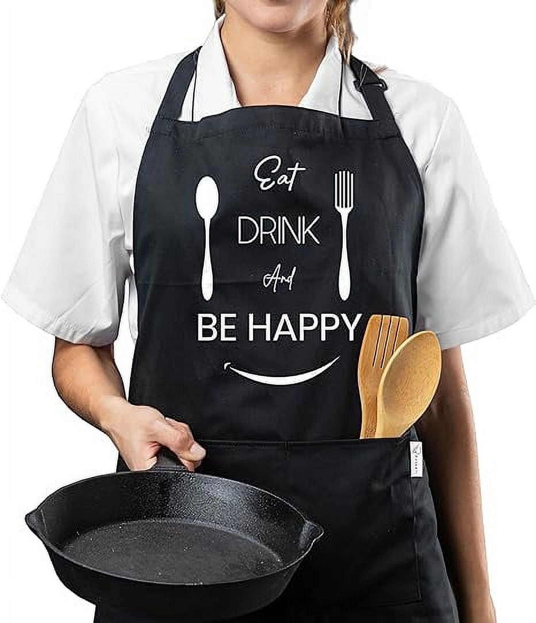 Ruvanti XXL Cotton Apron for Men, Women with Pockets - Durable for ...