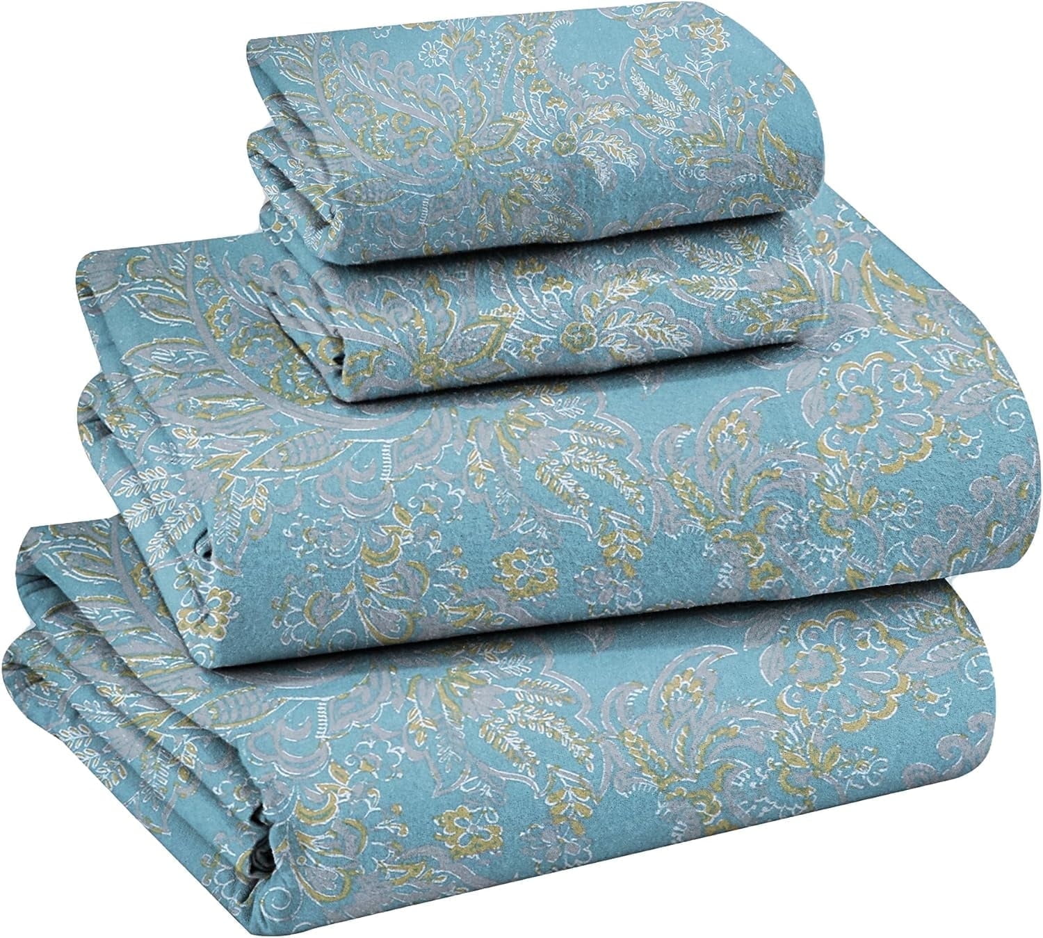 Ruvanti Flannel Sheets Full Size - 100% Cotton Brushed Flannel Bed ...