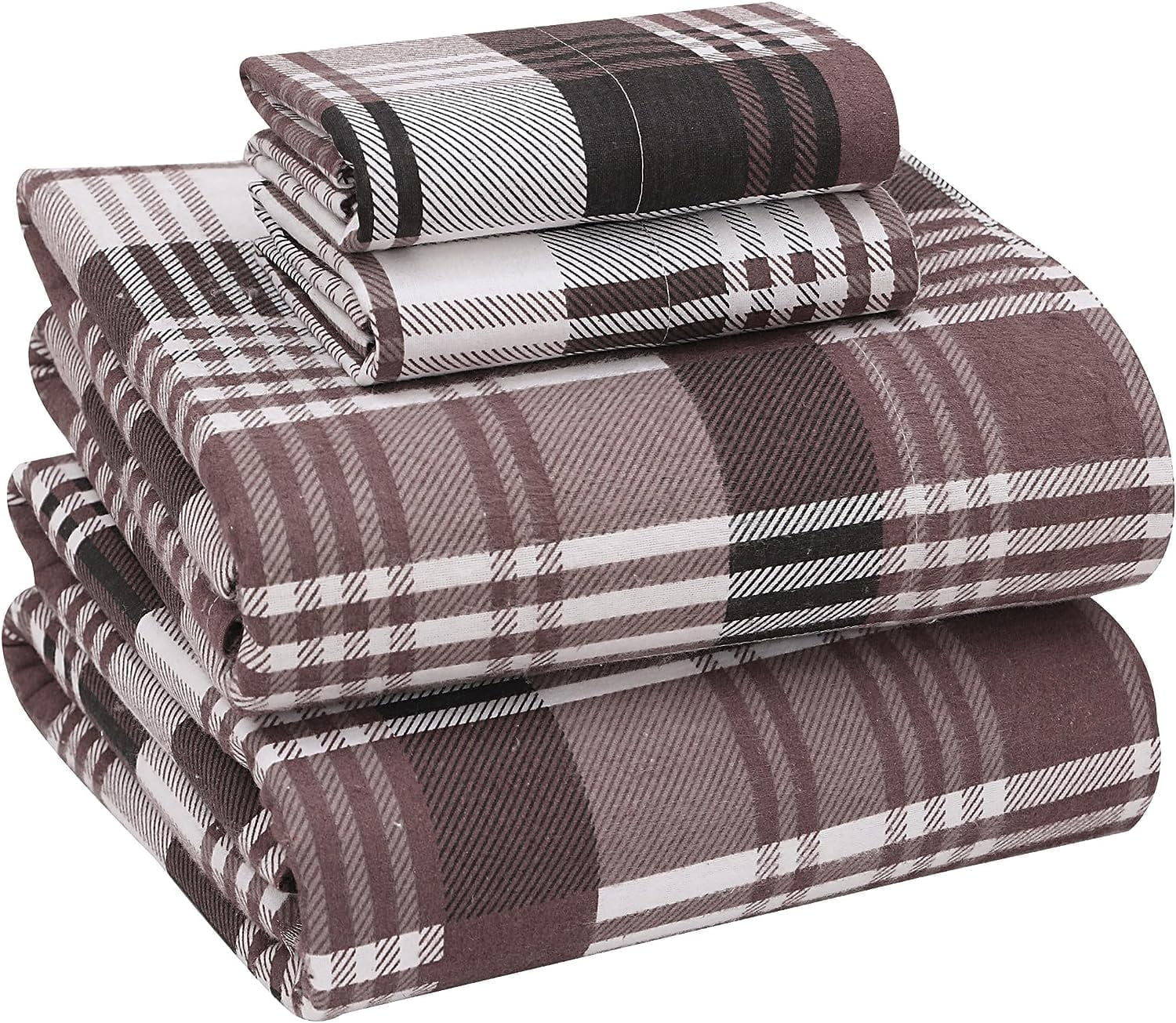 "Winter Heavy Ruvanti Flannel Sheets Queen Size - 100% Cotton, Deep ...