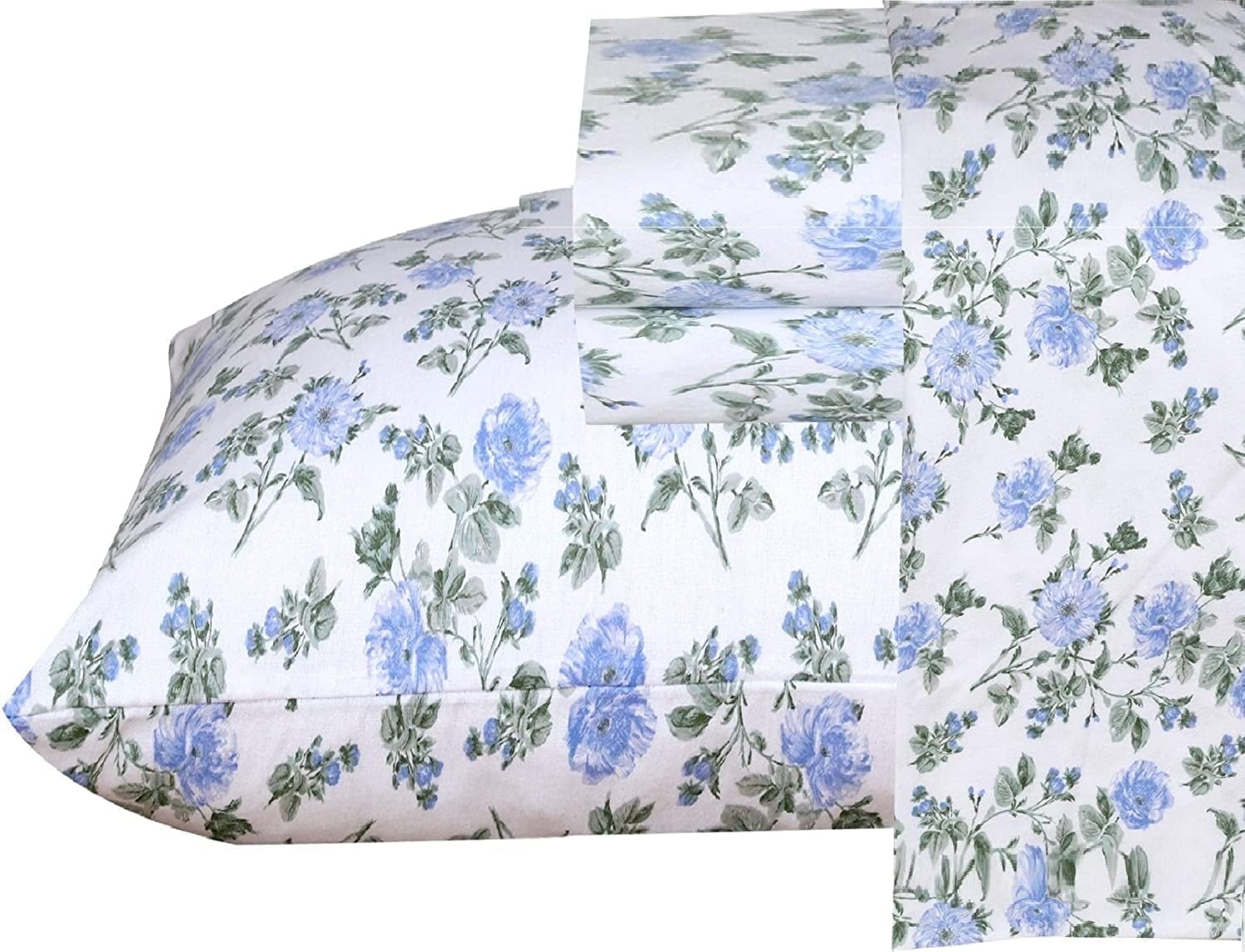 Ruvanti 100% Cotton Flannel Queen Sheets - 16" Deep Pockets - 4 Pcs ...