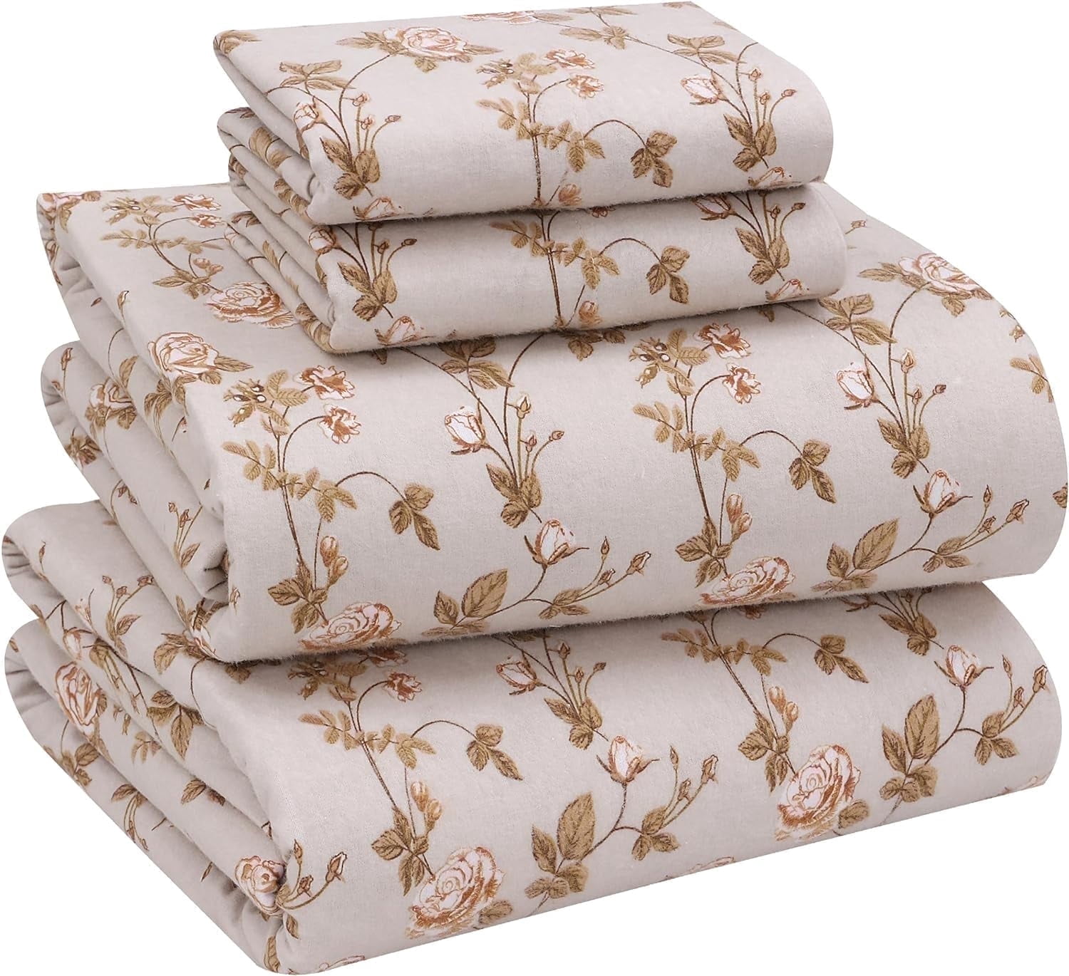 "Ruvanti Winter Flannel Sheets Queen - 100% Cotton, Deep Pockets 16 ...