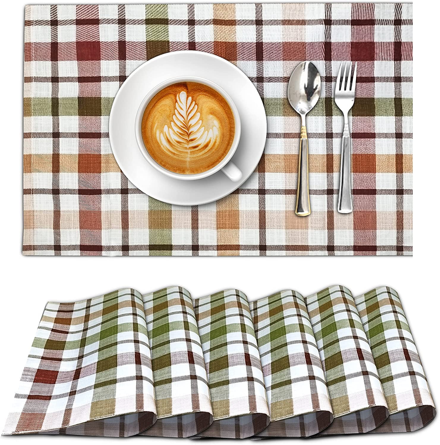 Ruvanti Placemats 100% Cotton 13x19 inch, Dining Table Placemats Pack ...