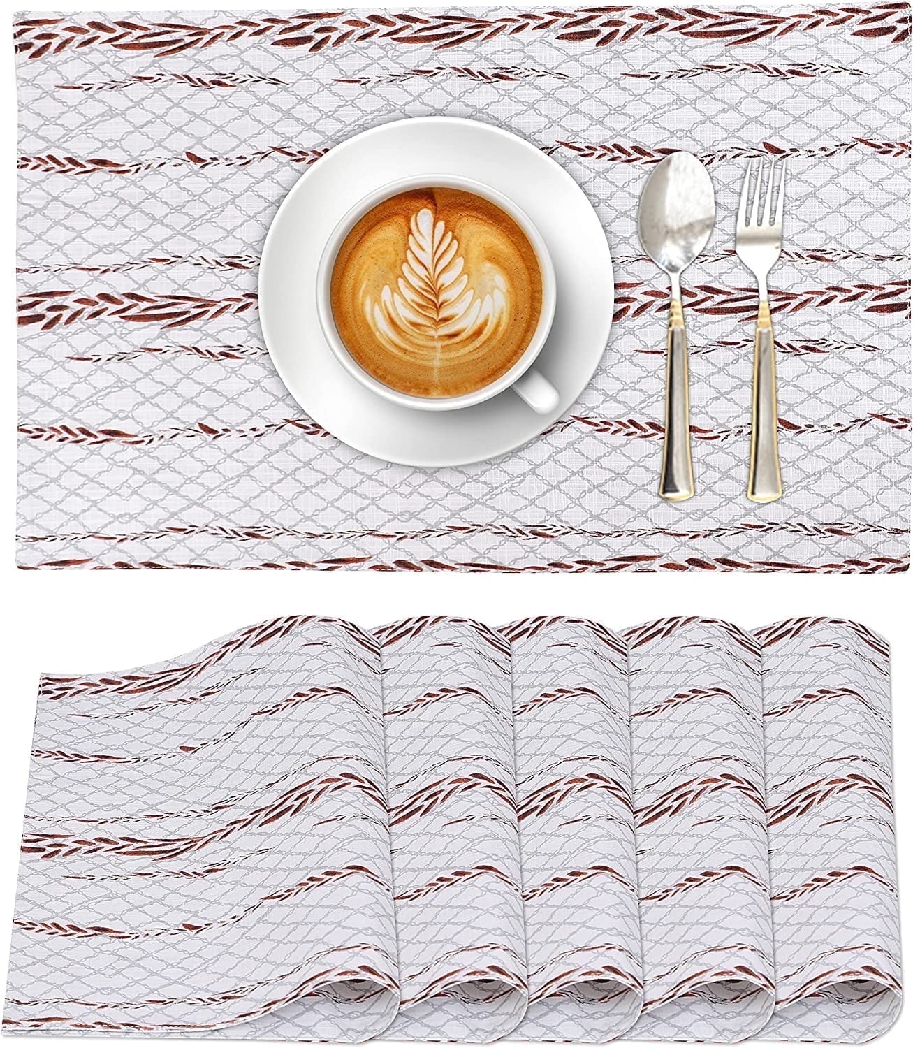 Ruvanti Placemats 100% Cotton 13x19 inch, Dining Table Placemats Set of ...