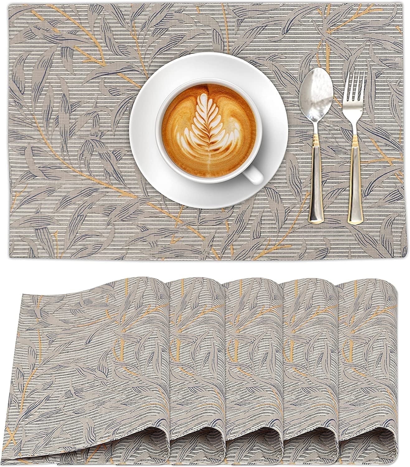 Ruvanti Placemats 100% Cotton 13x19 inch, Dining Table Placemats Set of ...