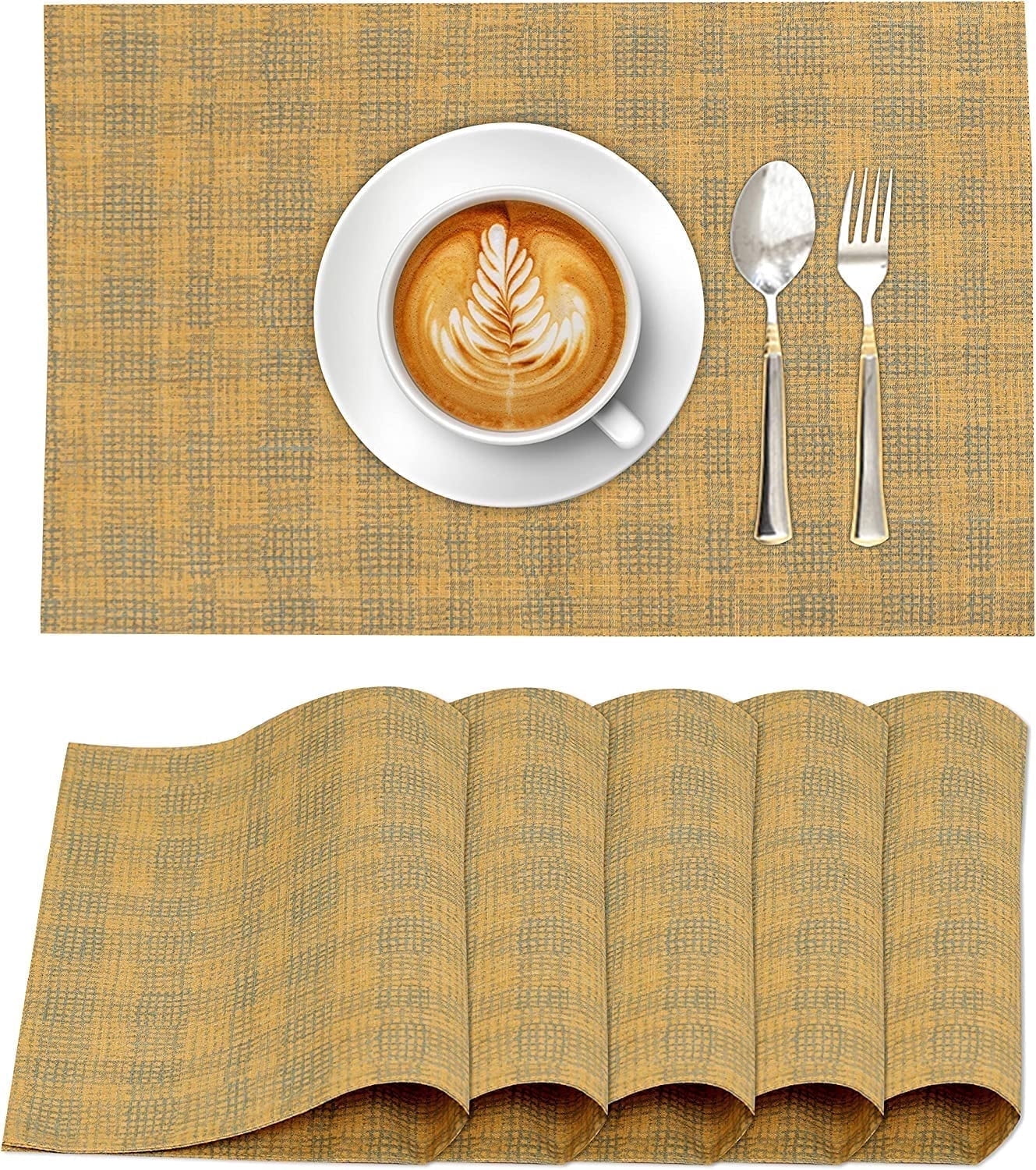 Ruvanti Placemats 100% Cotton 13x19 inch, Dining Table Placemats Set of ...