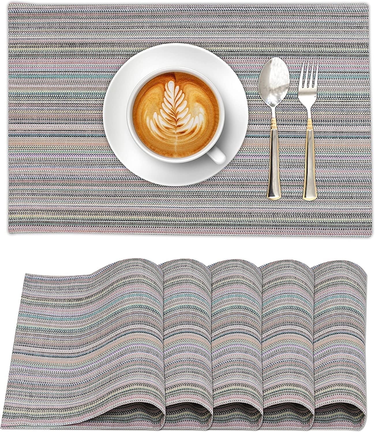 Ruvanti Placemats 100% Cotton 13x19 inch, Dining Table Placemats Set of ...