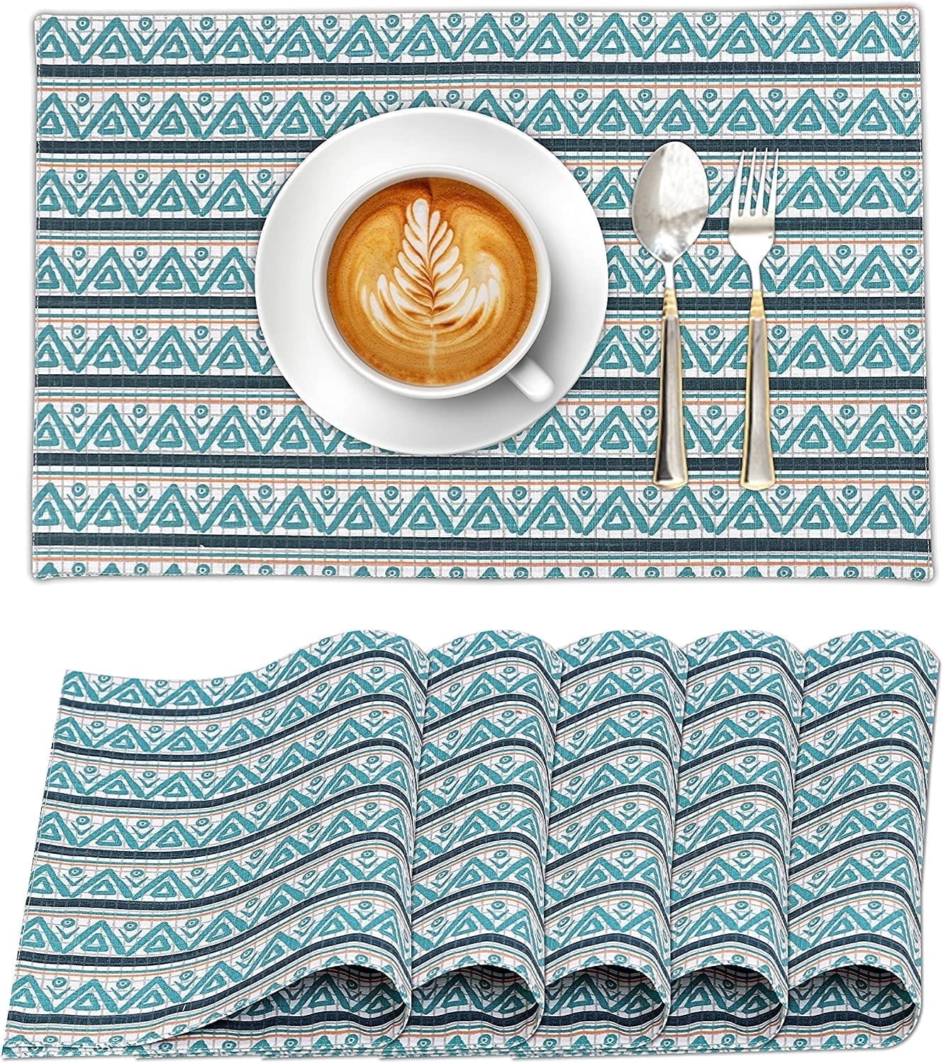Ruvanti Placemats 100% Cotton 13x19 inch, Dining Table Placemats Set of ...