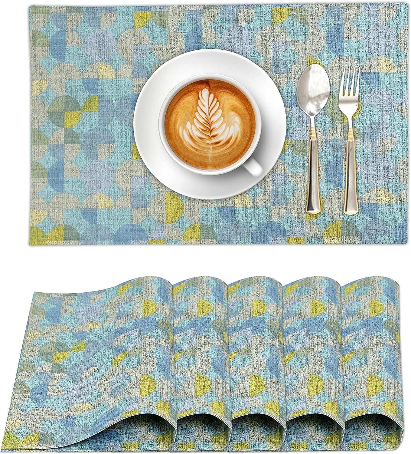 Ruvanti Placemats 100% Cotton 13x19 inch, Dining Table Placemats Set of ...