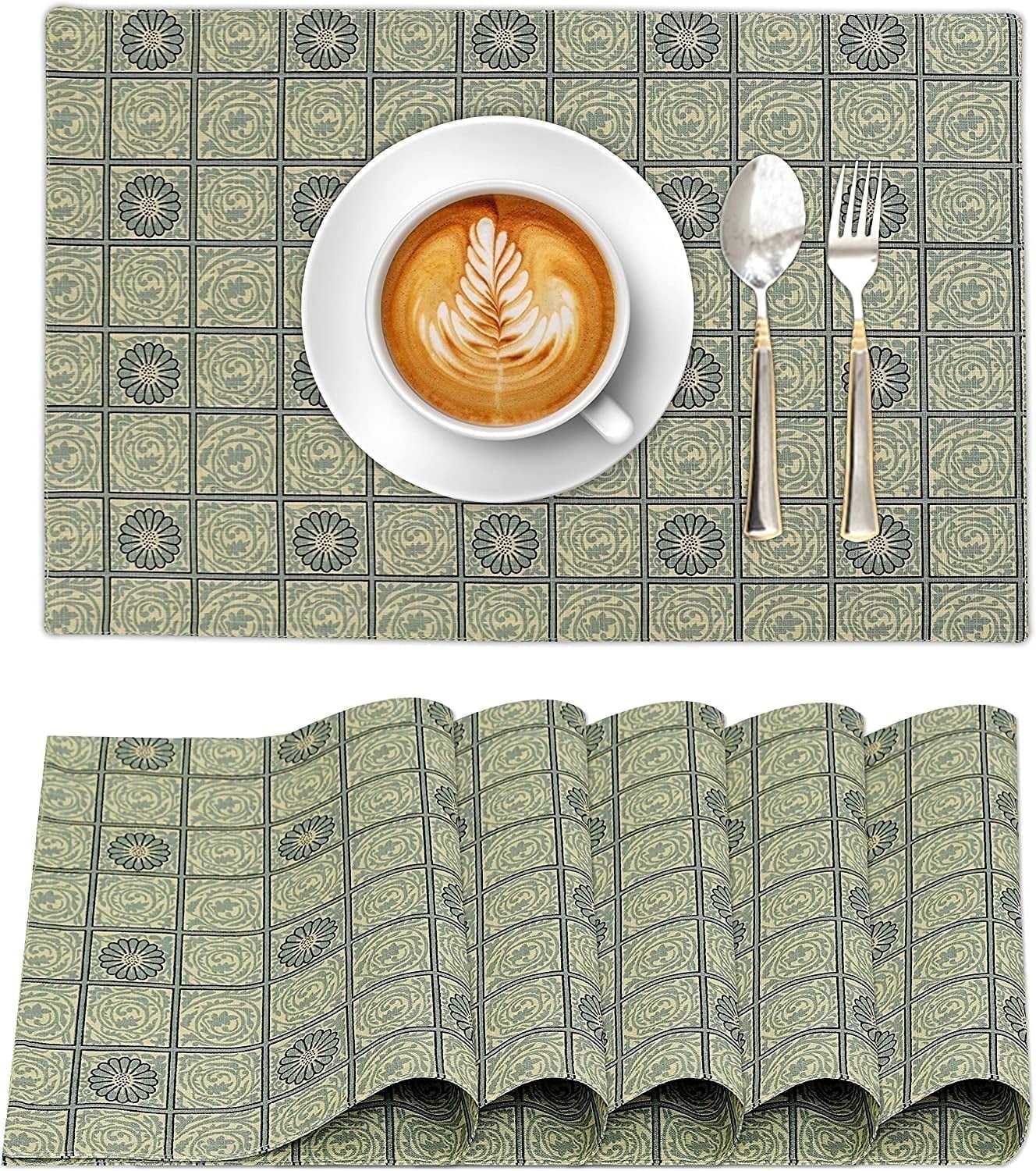 Ruvanti Placemats 100% Cotton 13x19 inch, Dining Table Placemats Set of ...