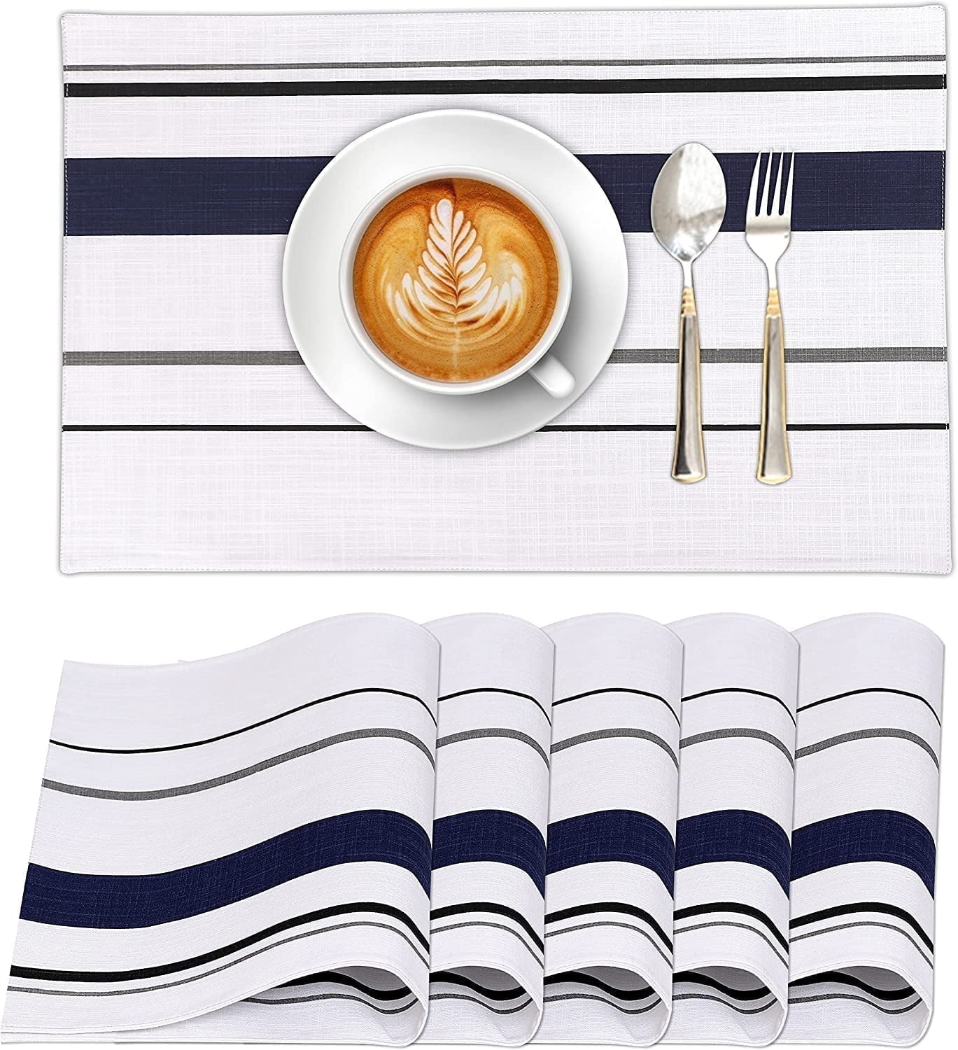 Ruvanti Placemats 100% Cotton 13x19 inch, Dining Table Placemats Set of ...