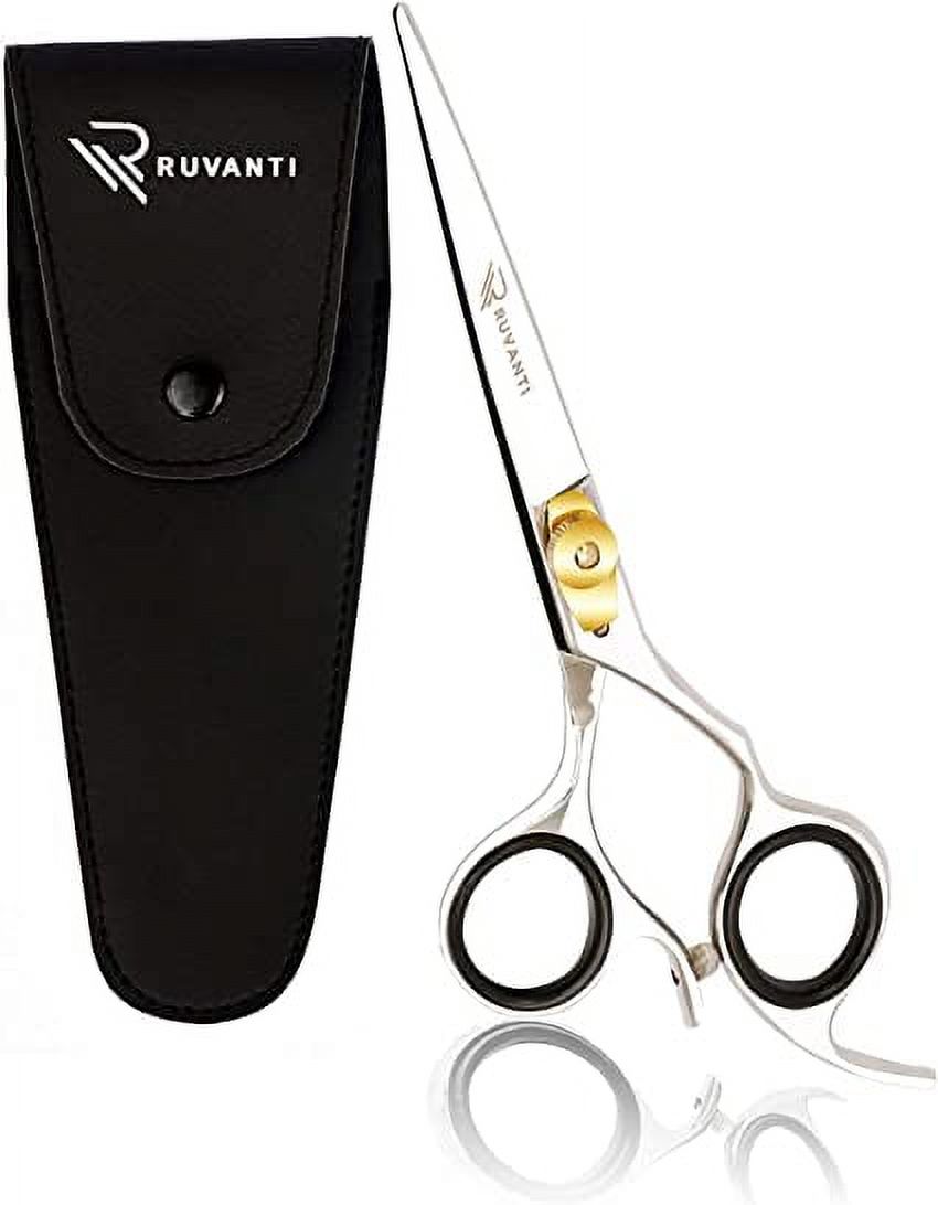 Ruvanti Premium Hair Cutting Scissors - Professional Barber Shears for Salon Haircut and Home ...
