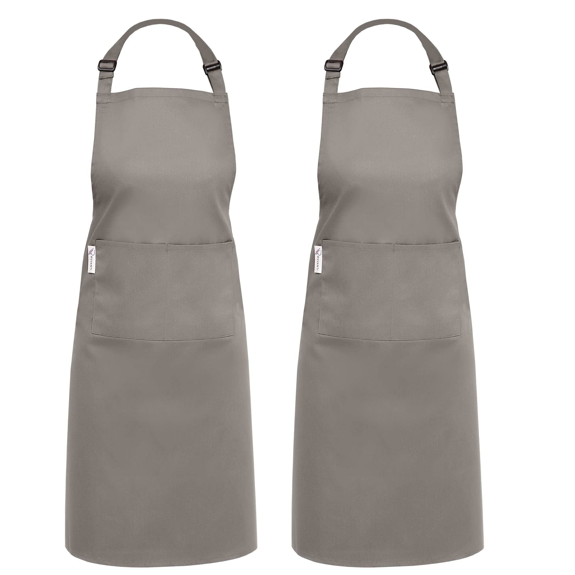 RUVANTI Aprons for Men 2 Pack - Adjustable Cotton Enriched Thicker ...