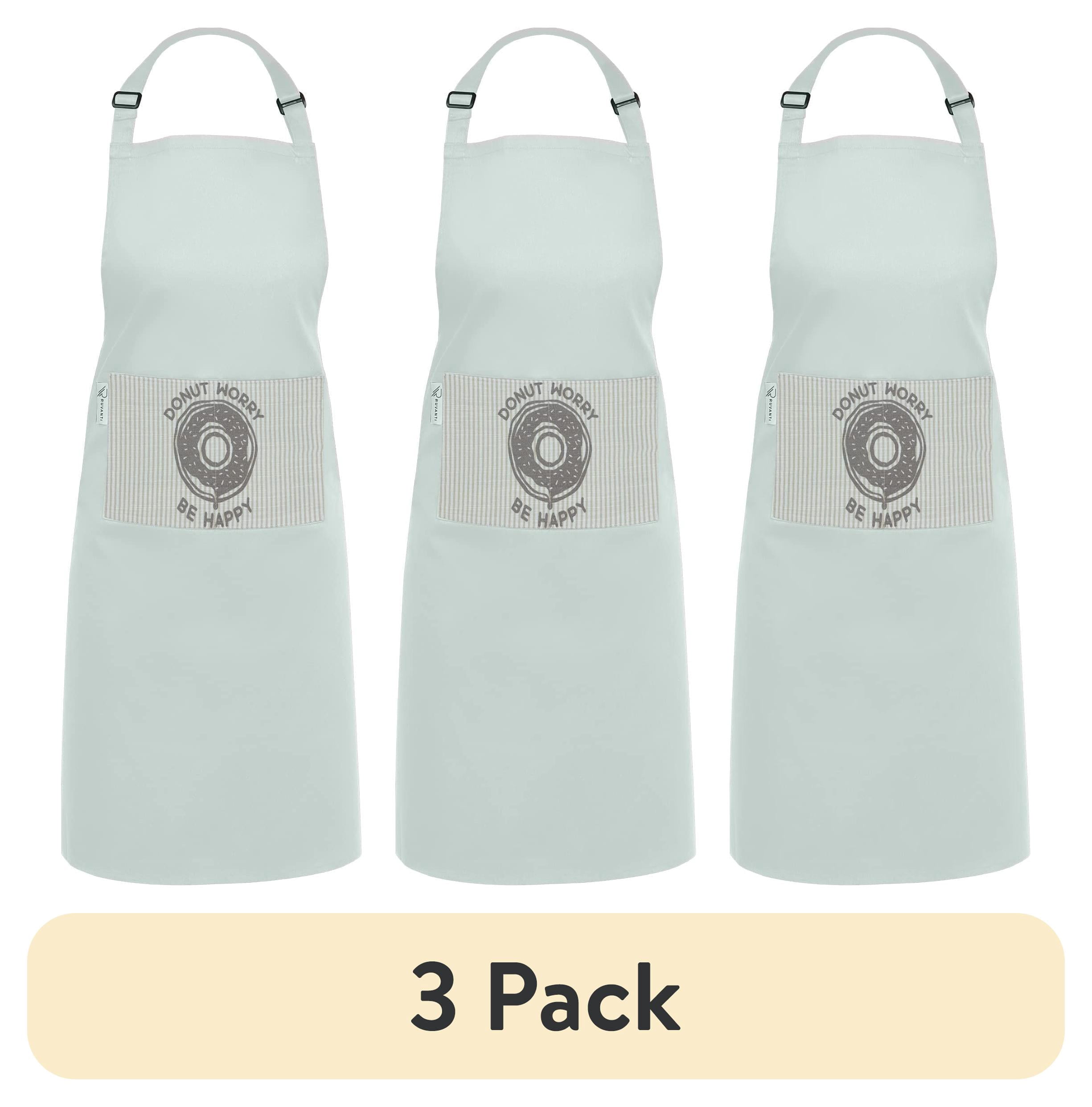 (3 pack) RUVANTI Aprons for Men 1 Pack - Adjustable Cotton Enriched ...