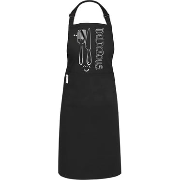 Mainstays Chef Kitchen Apron, 28" x 32" Stripe Cotton Bib Apron with ...