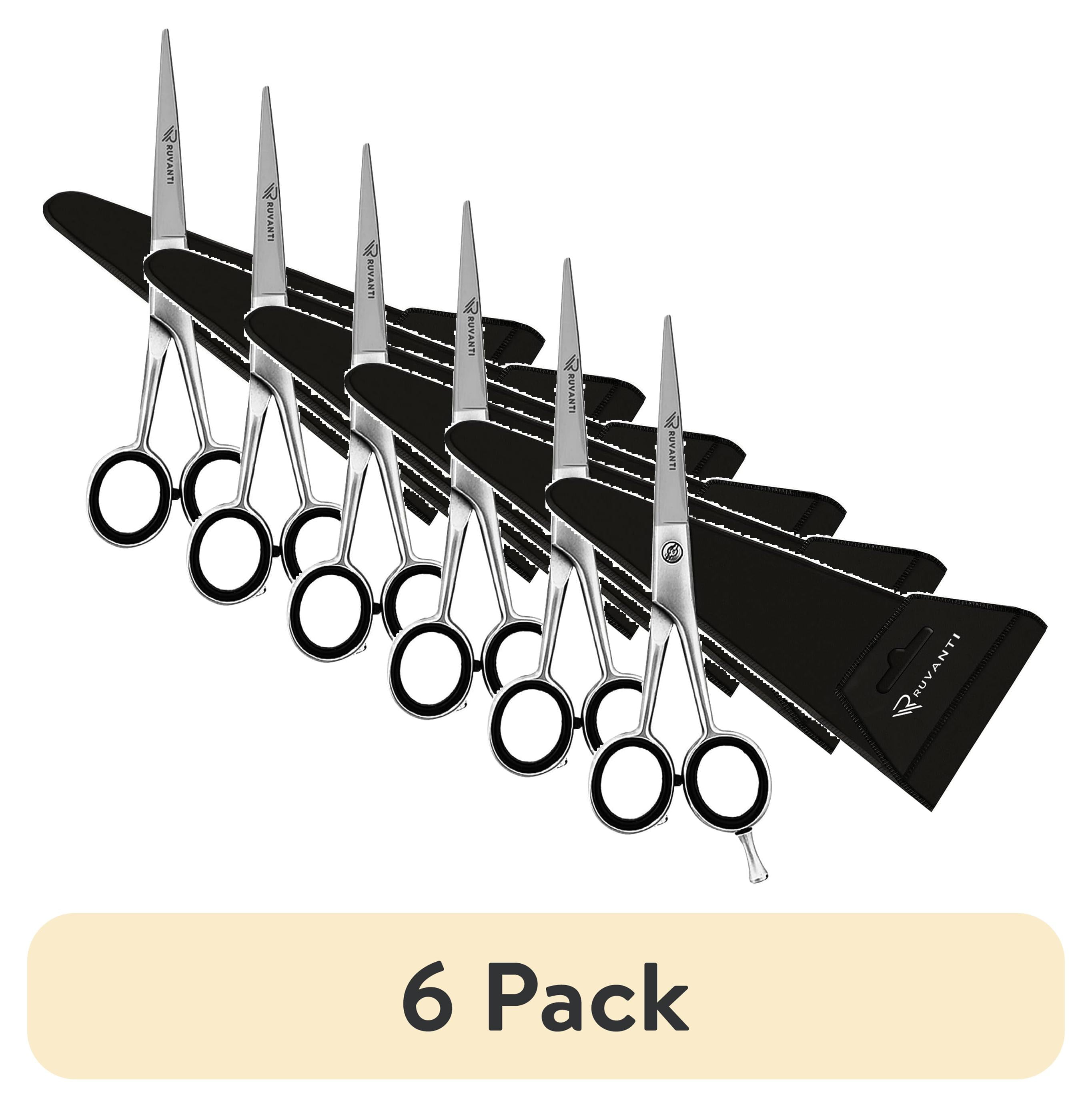 (6 pack) Ruvanti Professional Hair Cutting Scissors - Barber Shears for ...