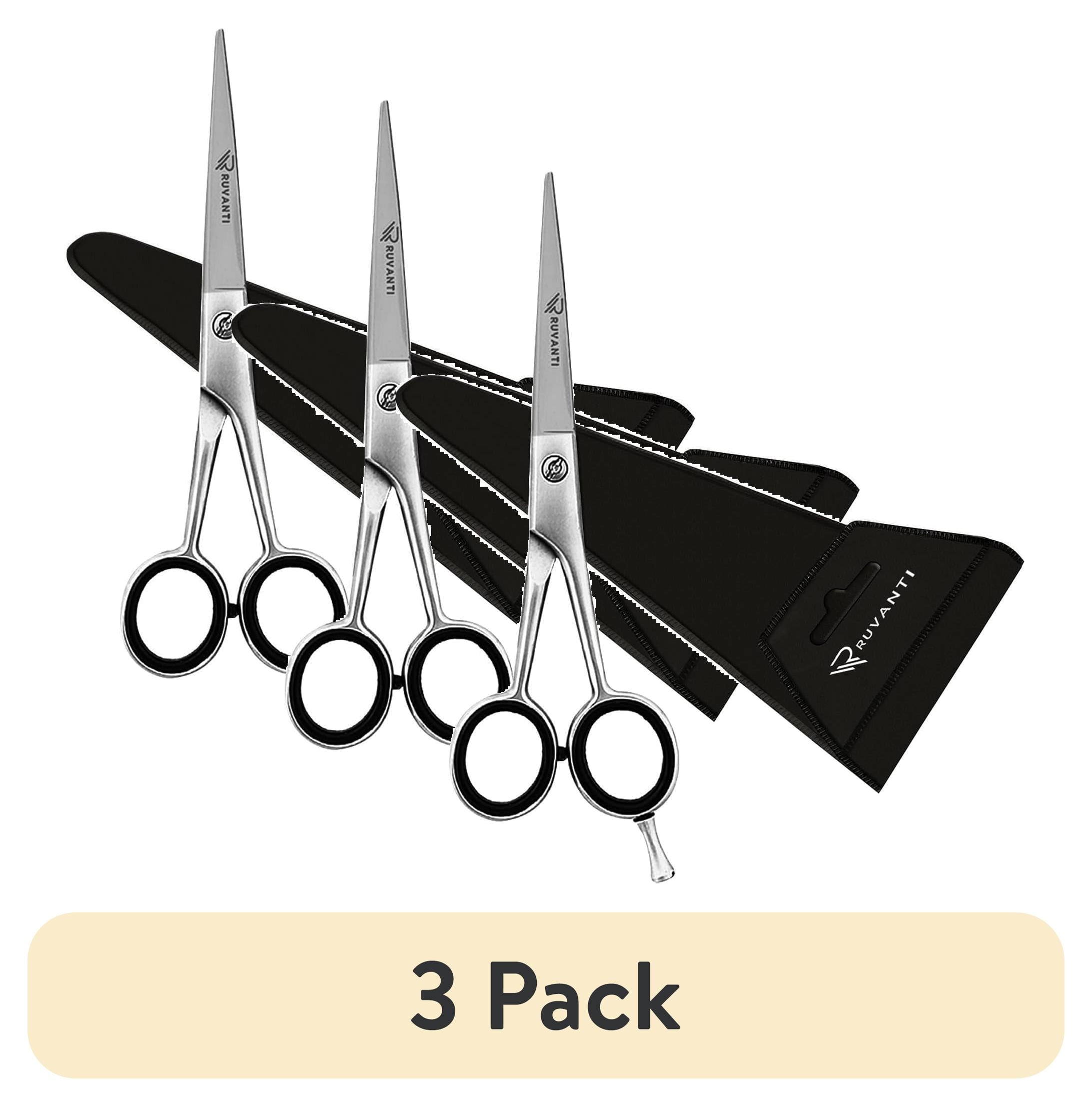 (3 pack) Ruvanti Professional Hair Cutting Scissors - Barber Shears for ...