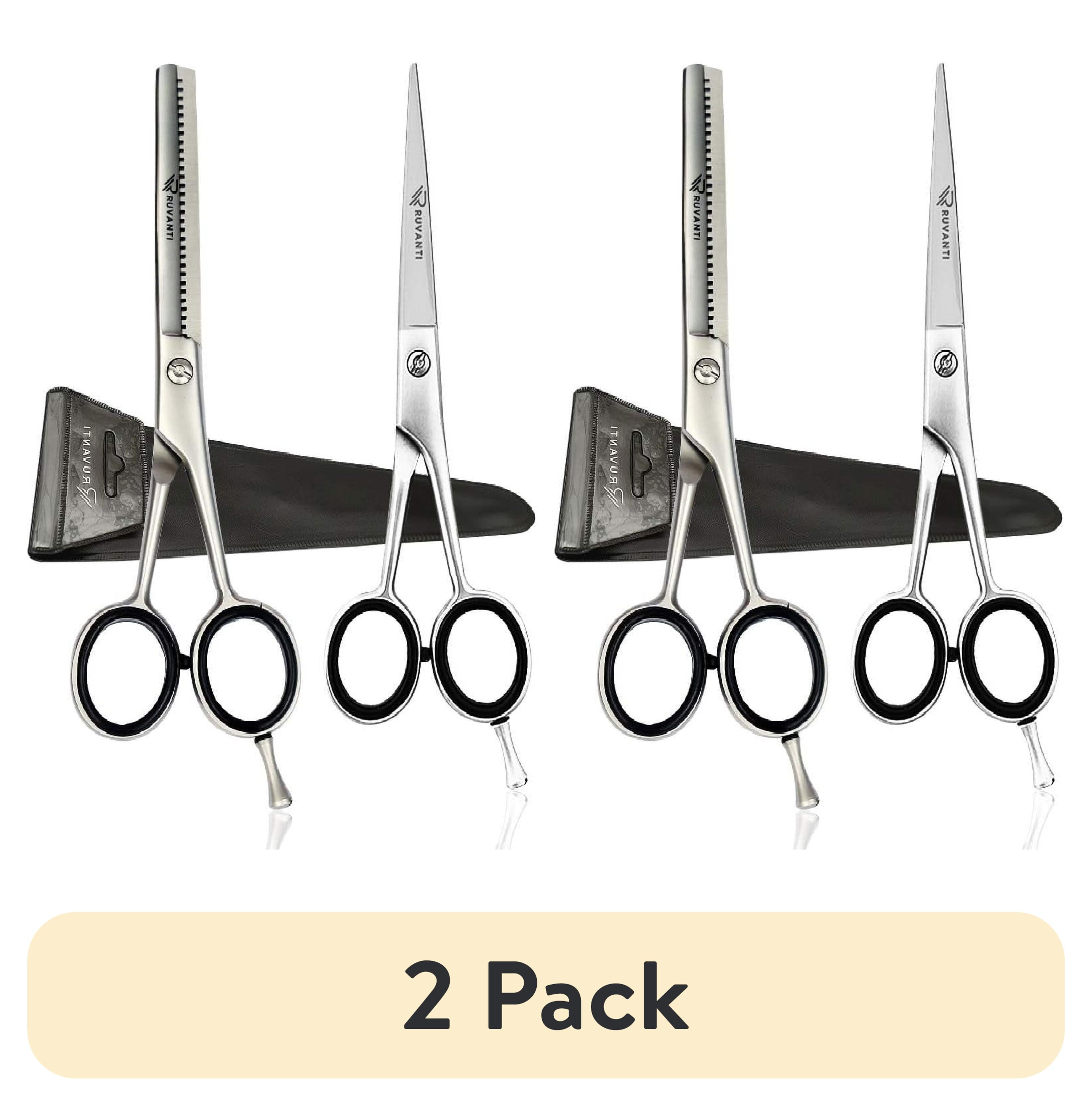 (2 pack) Ruvanti Professional Hair Cutting Scissors Kit/Thinning Shears ...