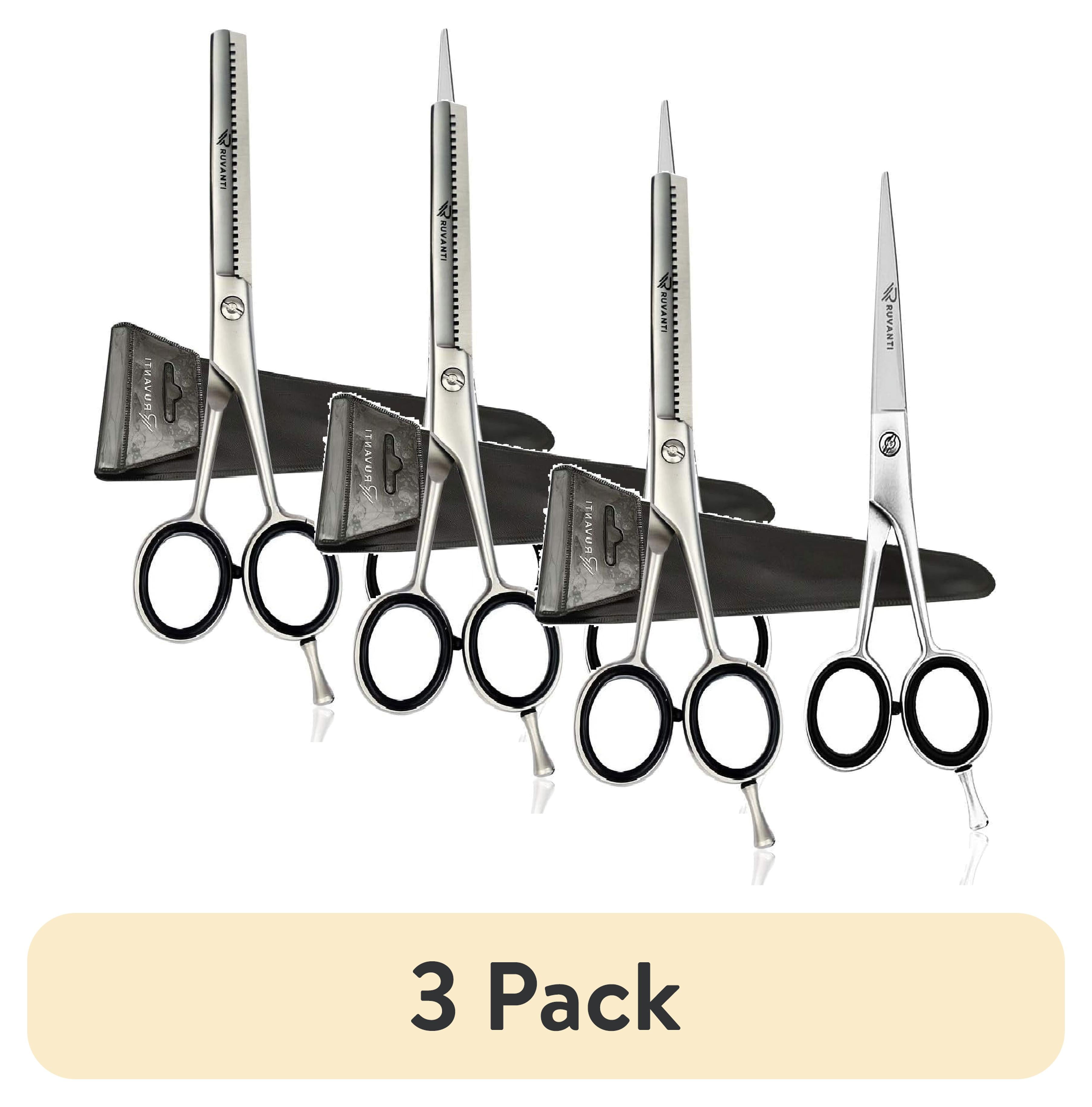 (3 pack) Ruvanti Professional Hair Cutting Scissors Kit/Thinning Shears ...