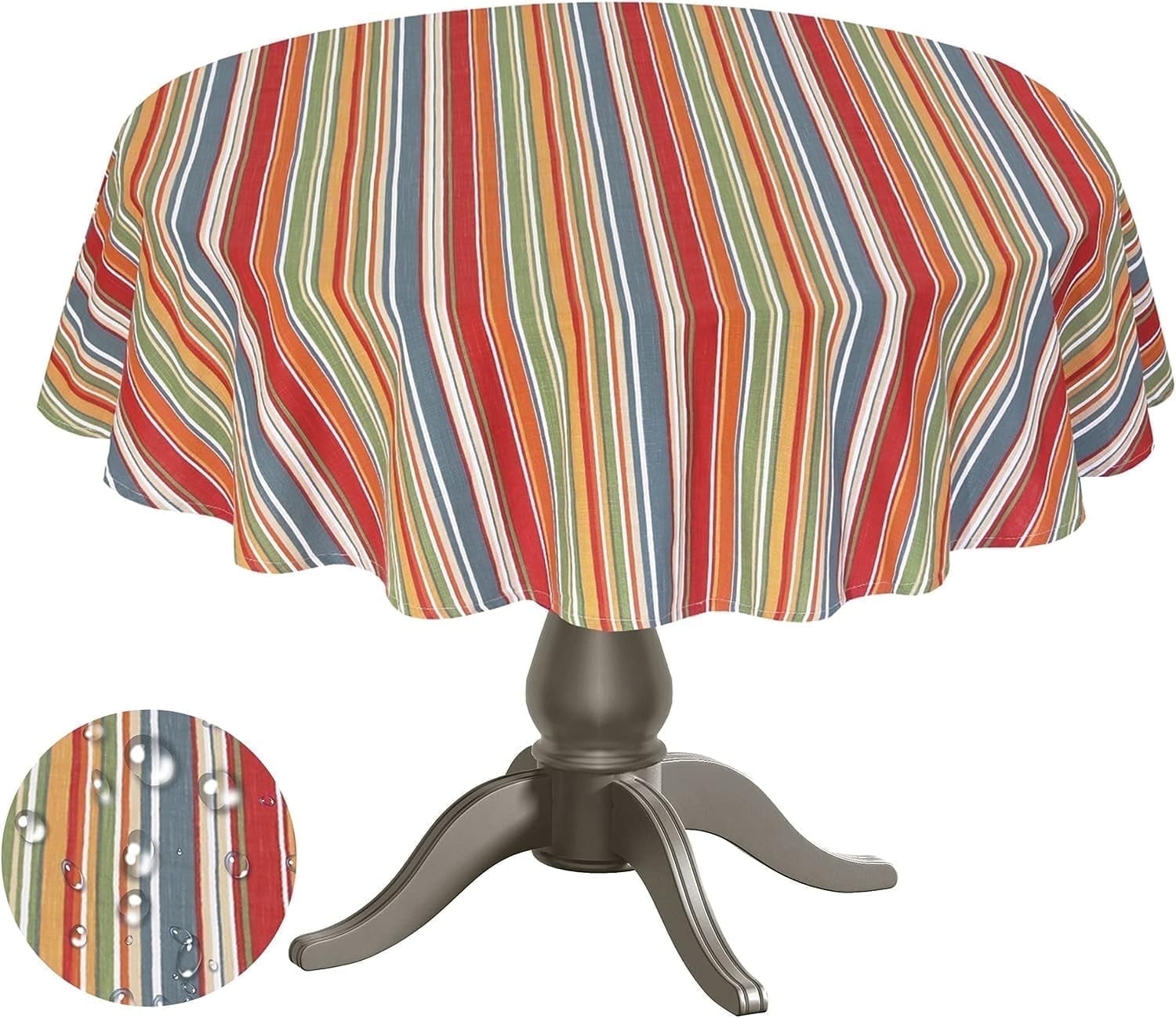 Ruvanti 70 inch Round Tablecloth for 3-6ft Tables, Stain Resistant ...