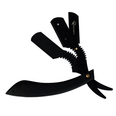 Parker's Walnut Wood Handle Barber Straight Razor for Men and 5 Razor ...