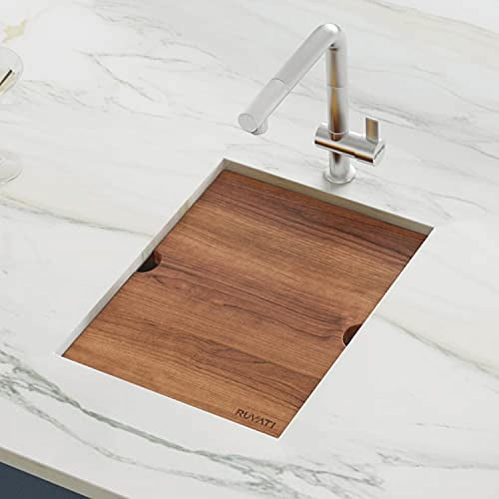 Ruvati 13-1/2 x 17 inch Solid Wood Replacement Cutting Board Sink Cover ...