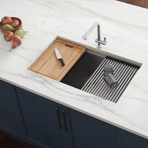 Ruvati 17 x 11 inch Bamboo Cutting Board for Ruvati Workstation Sinks ...