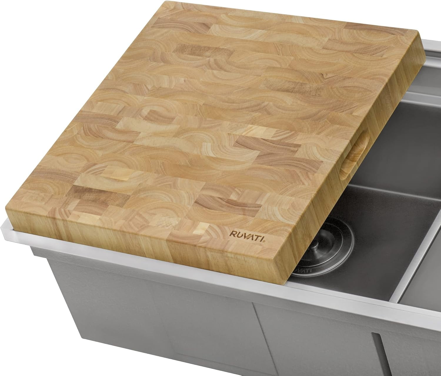 Ruvati 17 x 16 x 2 inch thick End-Grain French Oak Butcher Block Solid ...