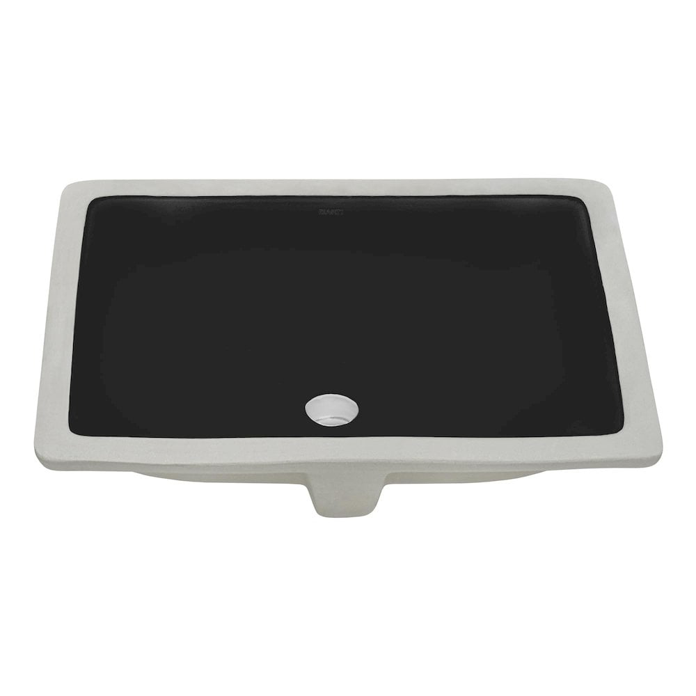 Ruvati 18 x 13 inch Undermount Bathroom Sink Black Rectangular ...