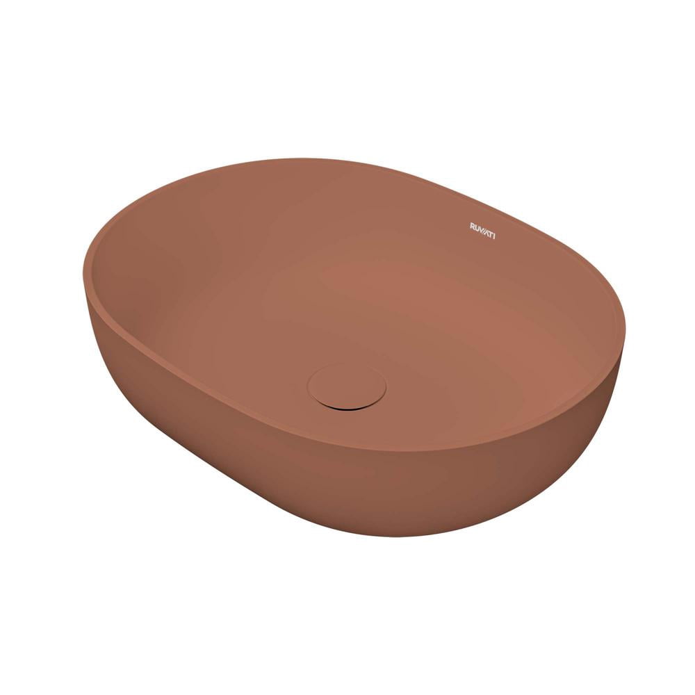 Ruvati 19-inch Sedona Clay Pink epiStone Solid Surface Bathroom Vessel ...