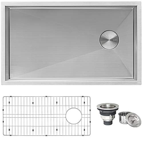 Ruvati 32-inch Slope Bottom Offset Drain Reversible Kitchen Sink 16 ...