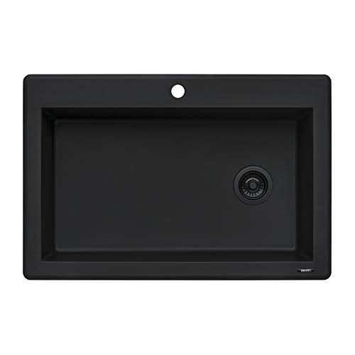 Ruvati 33 x 22 inch Topmount Drop-in Kitchen Sink, Single Bowl Granite ...