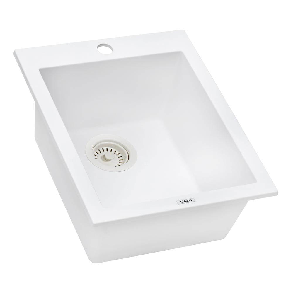 Ruvati Drop-in Topmount Granite Composite Single Bowl Kitchen Sink ...