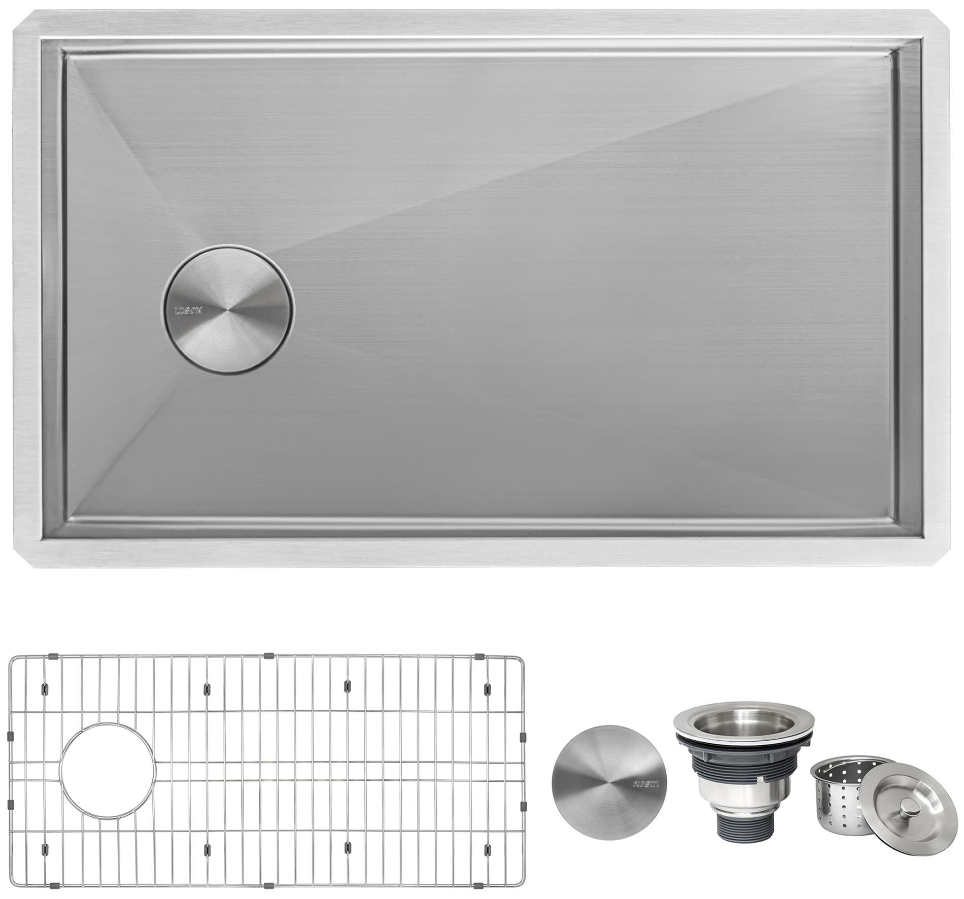 Ruvati Rvh7480 Gravena 30" Slope Bottom Offset Drain Undermount Single ...