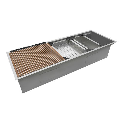 Ruvati Rvh8555 Dual Tier 57" Undermount Single Basin Stainless Steel ...