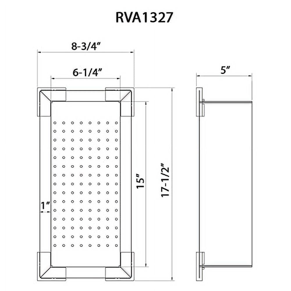Ruvati Workstation Sink Colander 17 inch Stainless Steel with Plastic ...