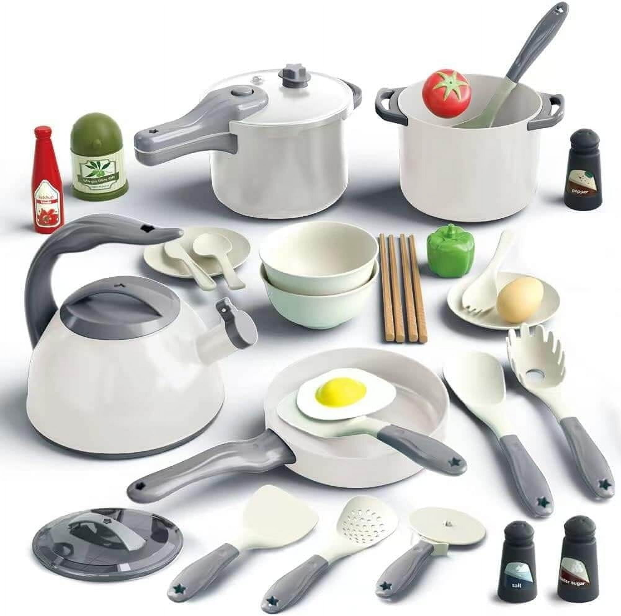 Ruvince 32Pcs Kids Kitchen Accessories Set, Play Food Sets for Kids ...