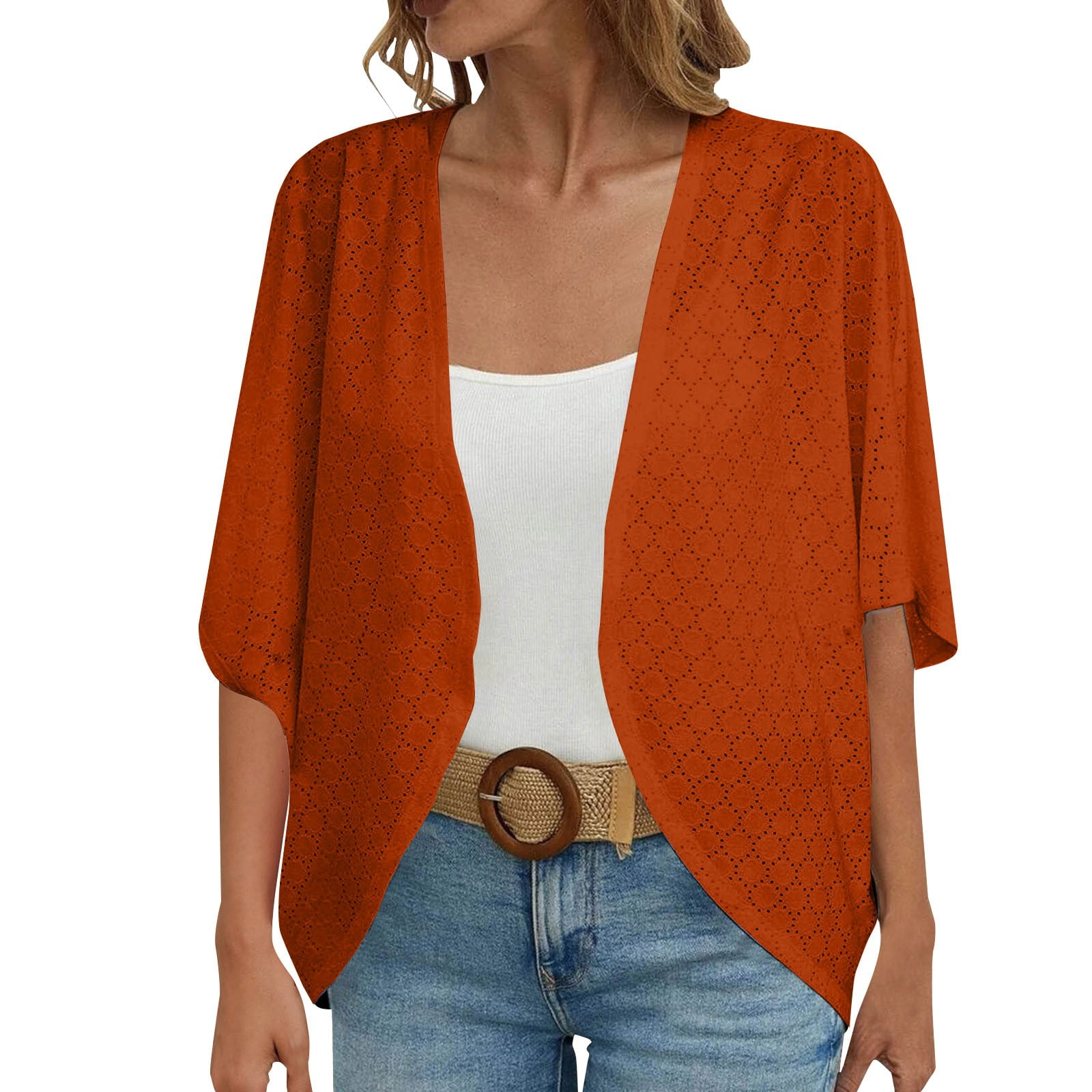 Ruyang Cardigan Sweaters Women's Short Sleeve Cardigan Casual ...