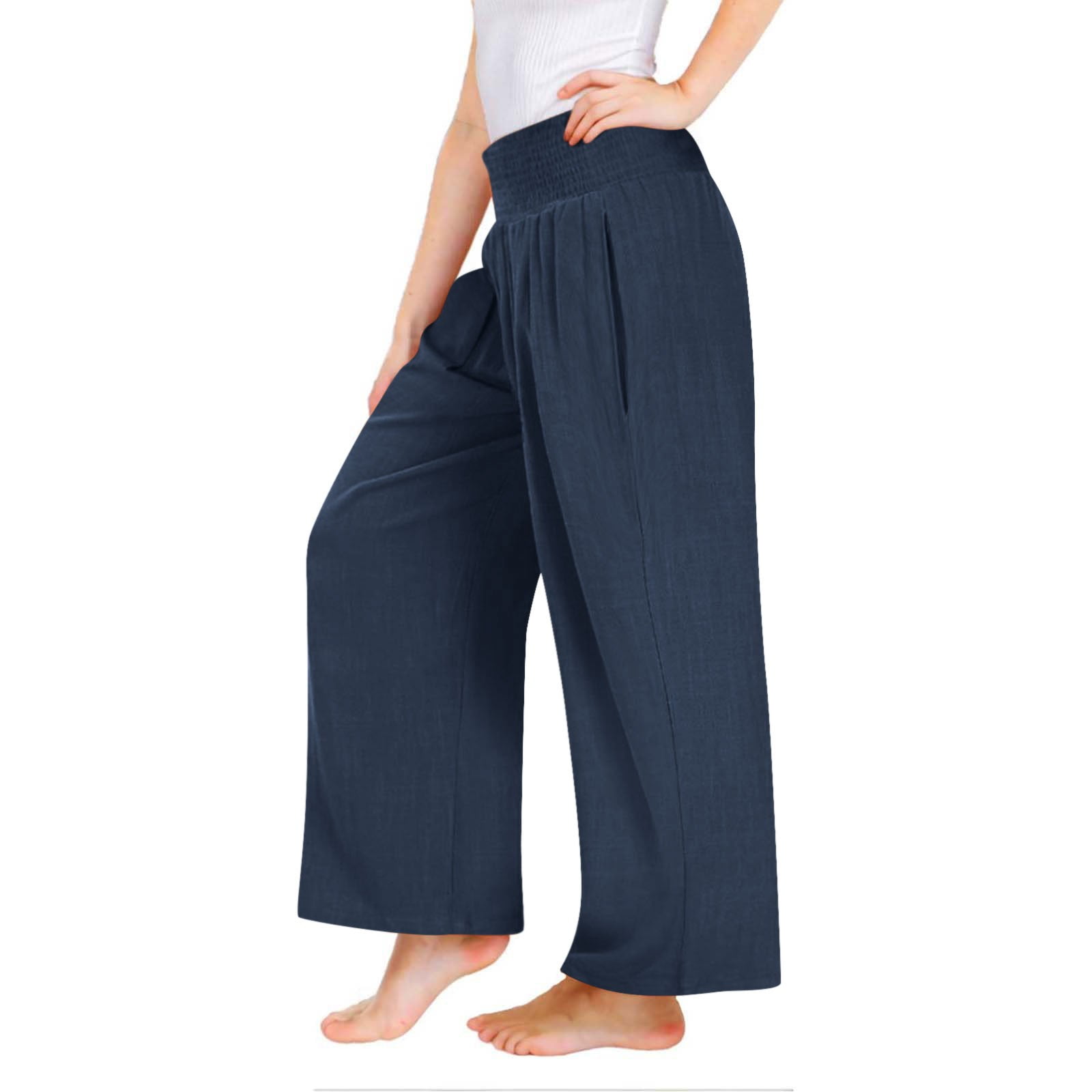 Ruyang Girls High Waisted Uniform Capri Pant Wide Leg Dress Pant ...