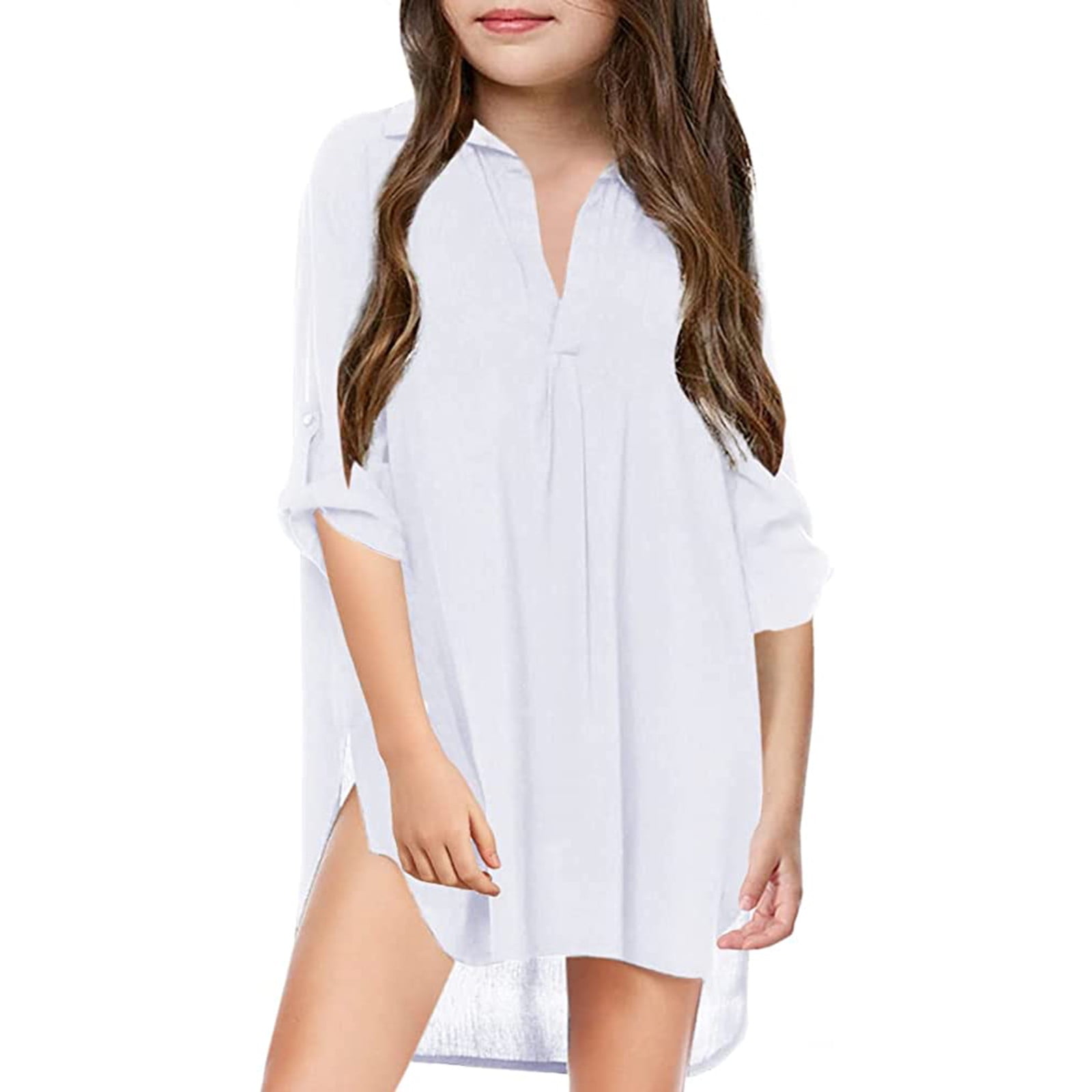 Ruyang Girls Solid Beach Pullover Bathing Suit Lightweight Breathable ...