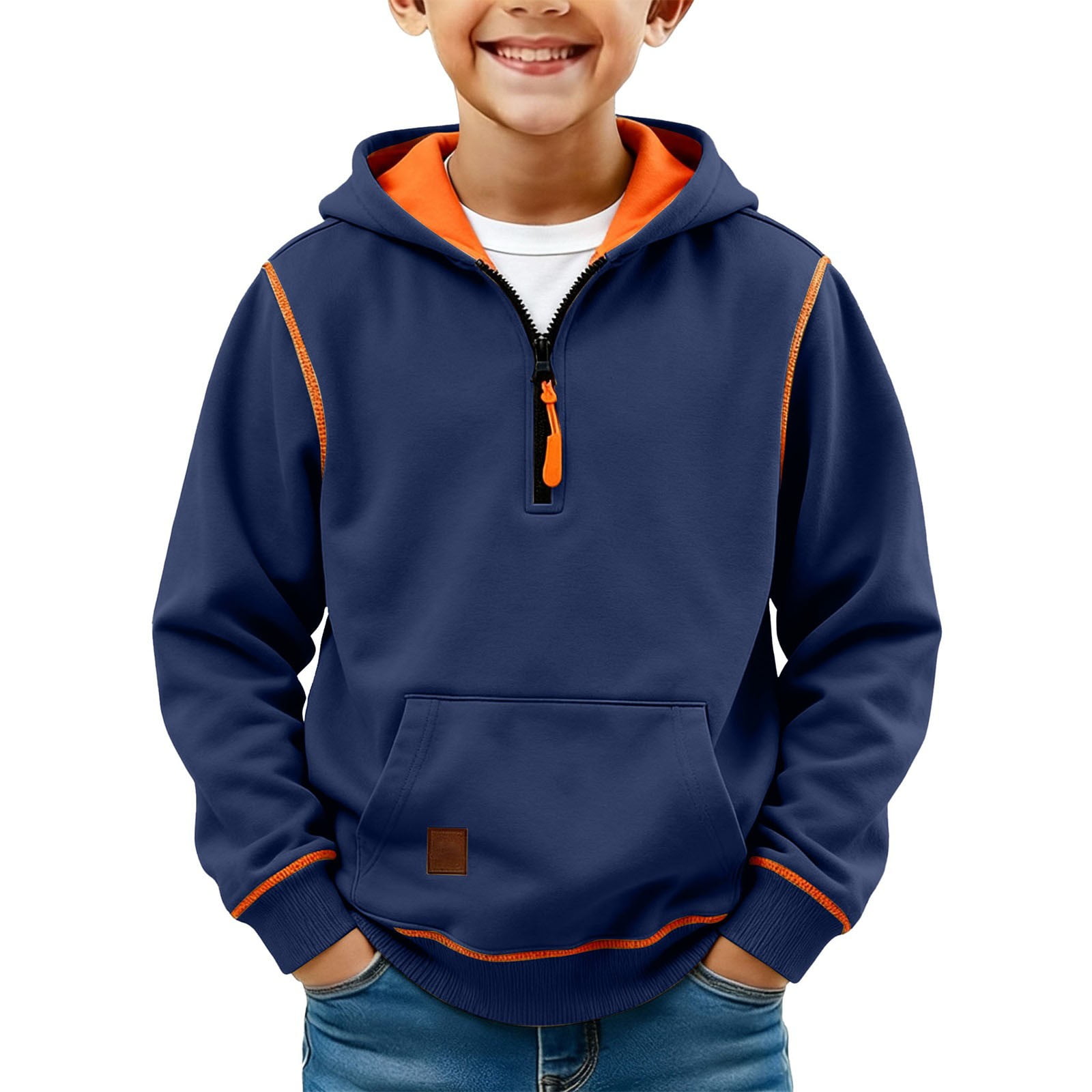 Ruyang Half Zip Hoodies for Boys Oversized School Preppy Hooded ...