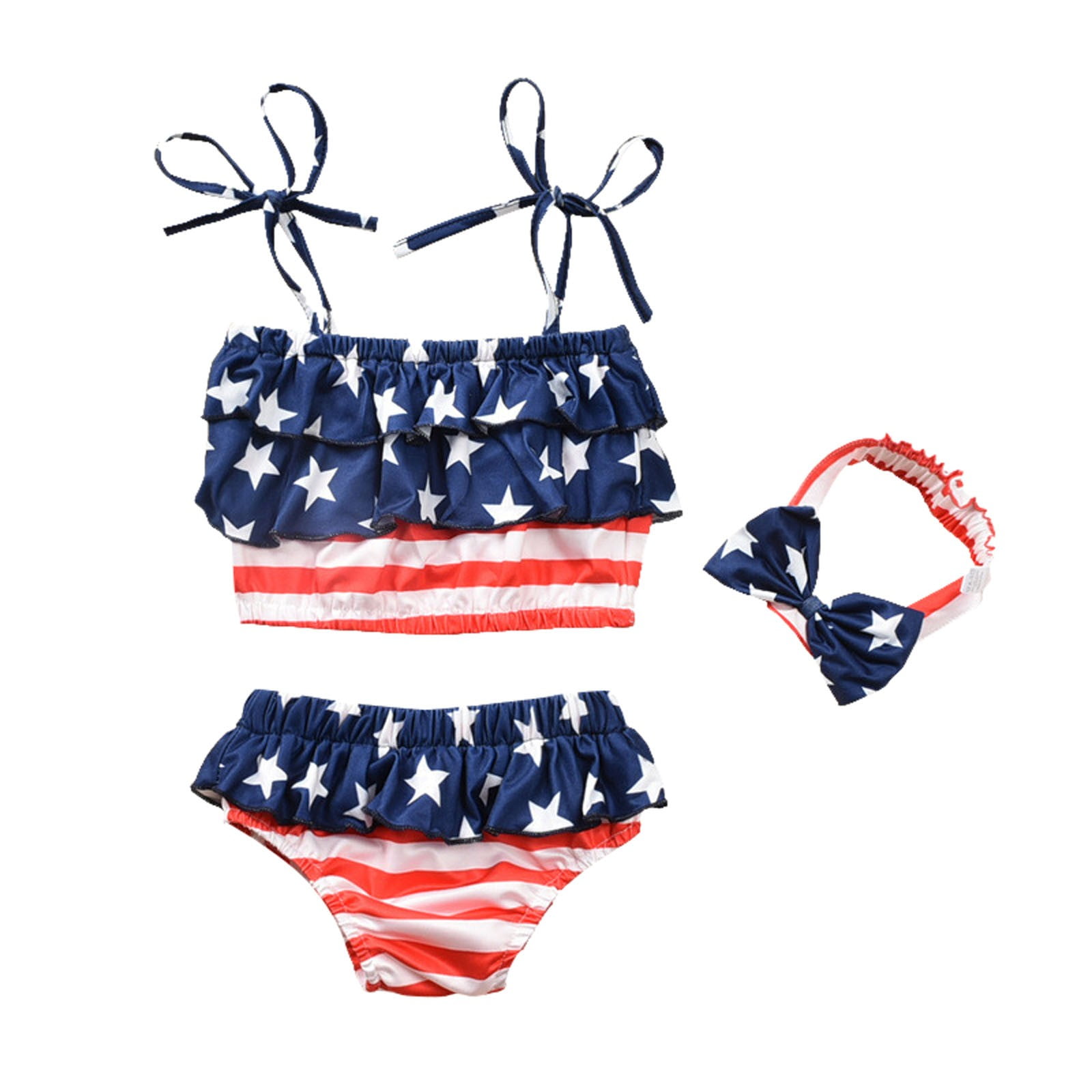 Ruyang Little Girl Independence Day Swimsuits Kid Spaghetti Strap Top ...