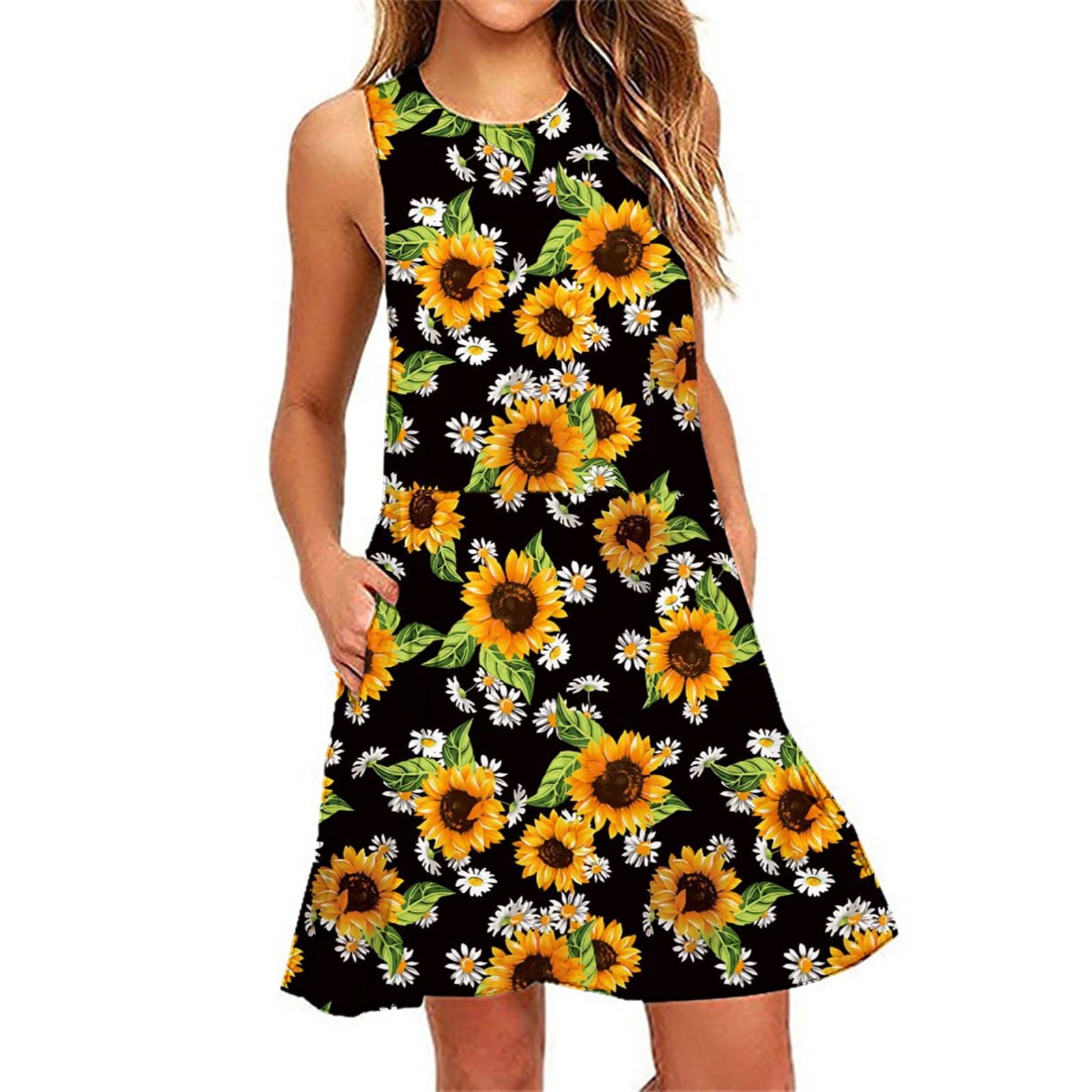 Ruyang Summer Dresses for Women, Womens Beach Dress Fashion Sleeveless ...