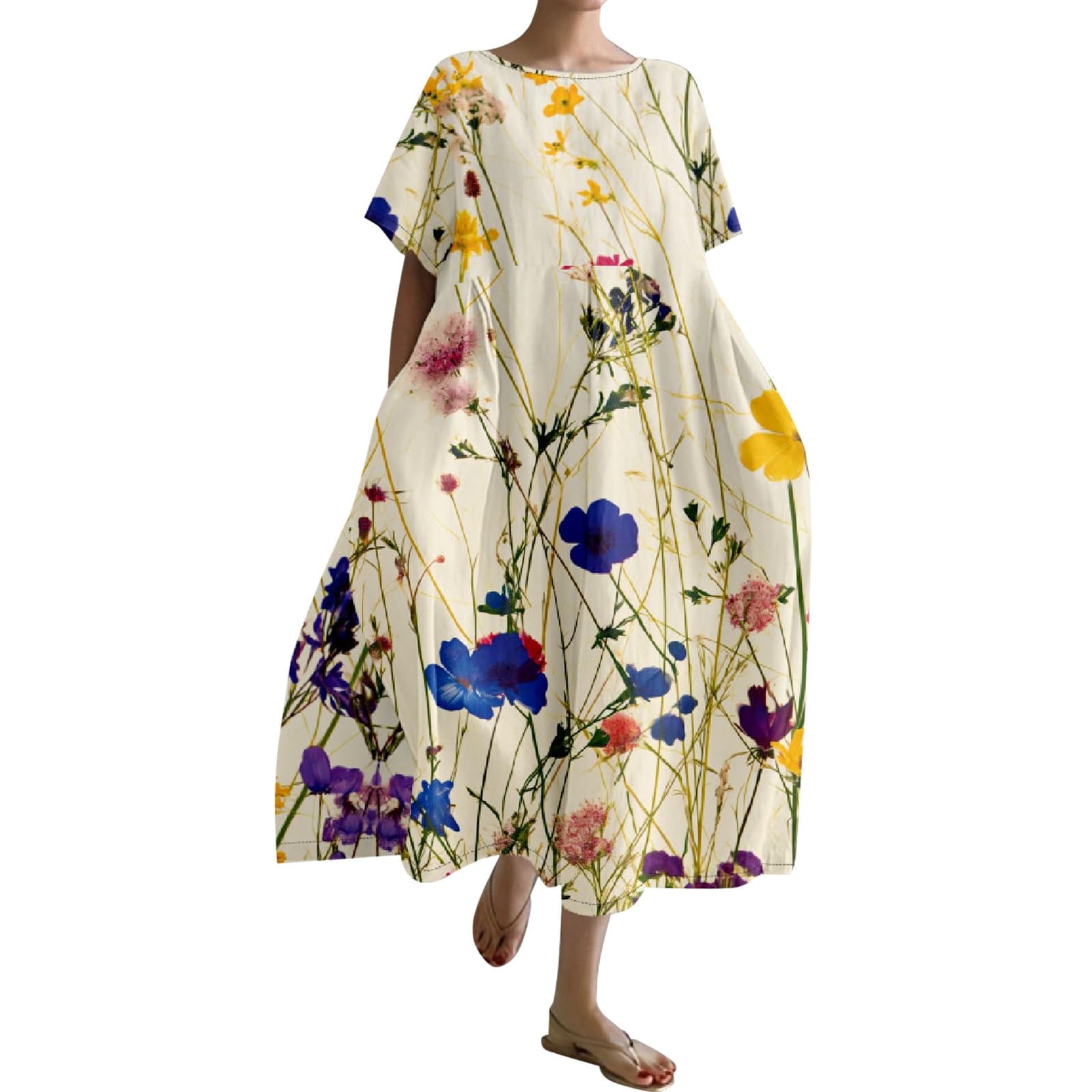 Ruyang Vintage Japanese Art Dress for Women 2024 Boho Floral Print ...