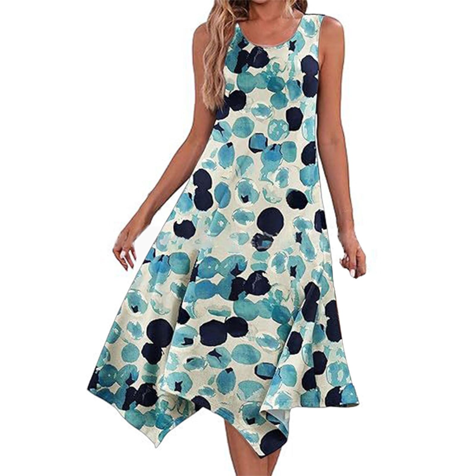 Ruyang Women Summer Dresses Casual Sleeveless Maxi Dresses Cute Floral ...