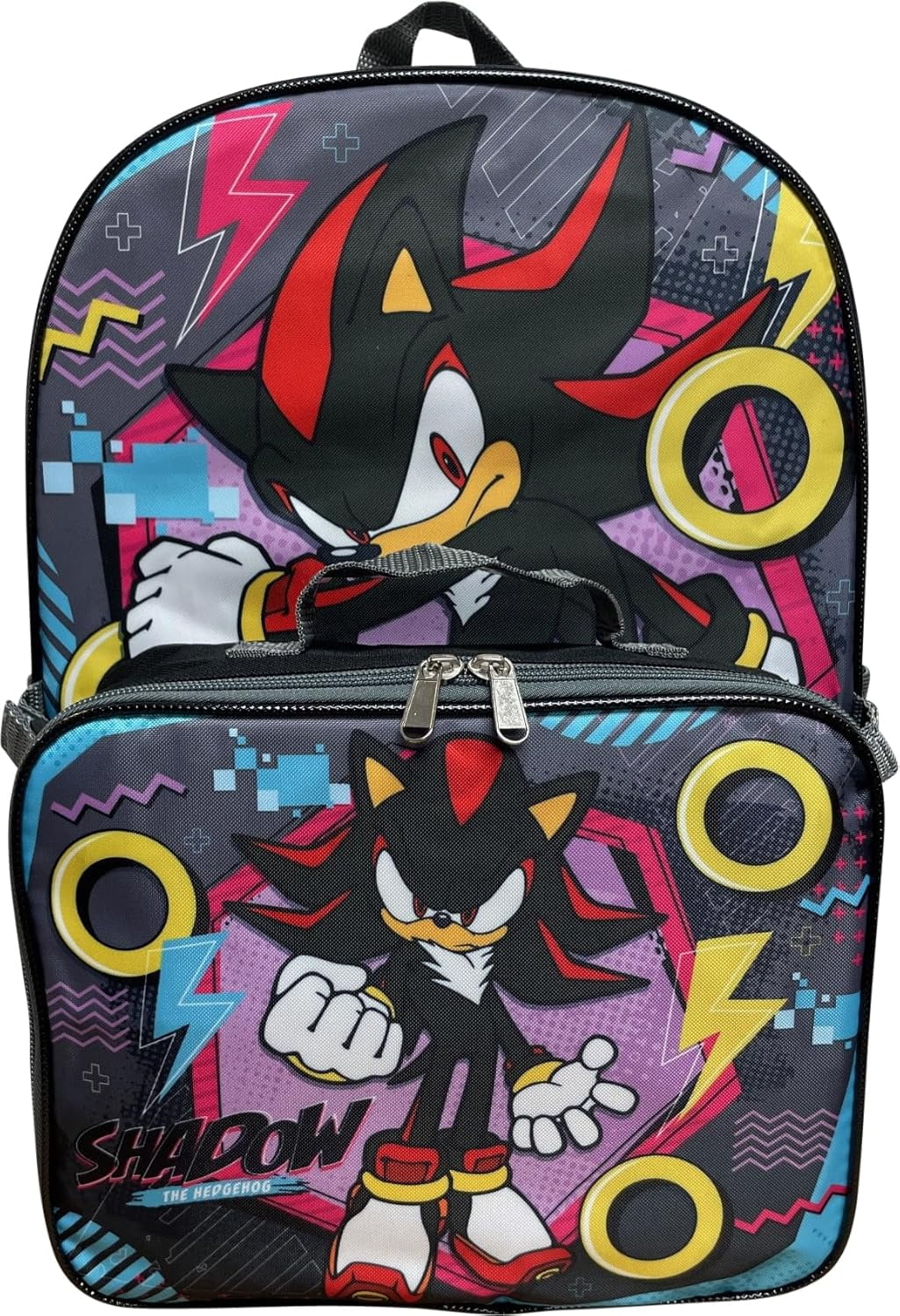 Ruz Sonic The Hedgehog 16 Inch Backpack W/Detachable Matching Lunch Box ...