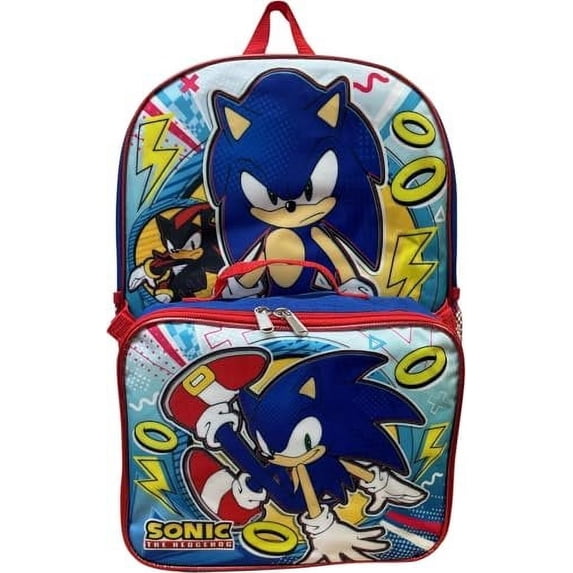Ruz Sonic The Hedgehog 16 Inch Backpack With Detachable Matching Lunch ...
