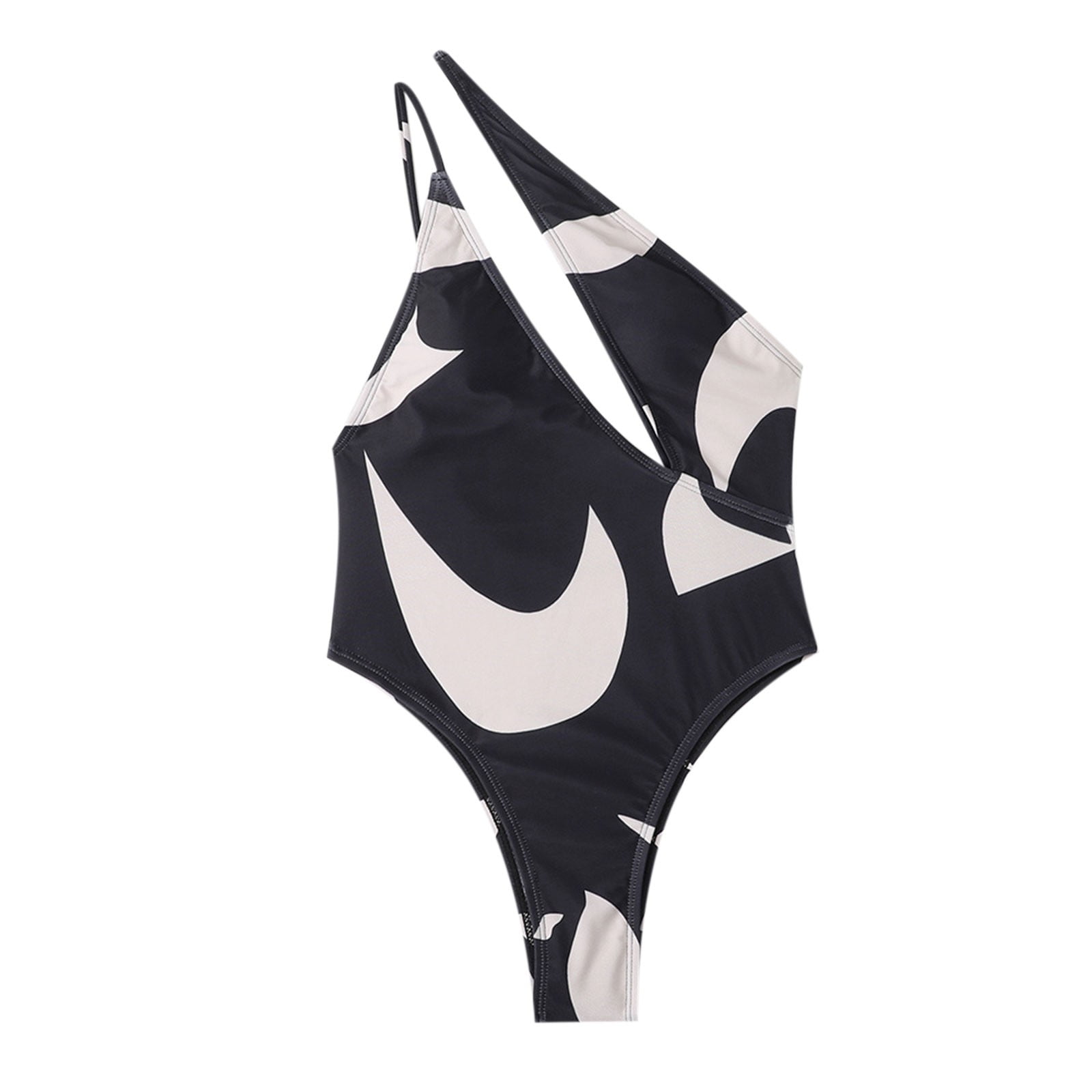 Ruziyoog Bikini Ladies Sexy Colorblock Print Backless Bikini One Piece