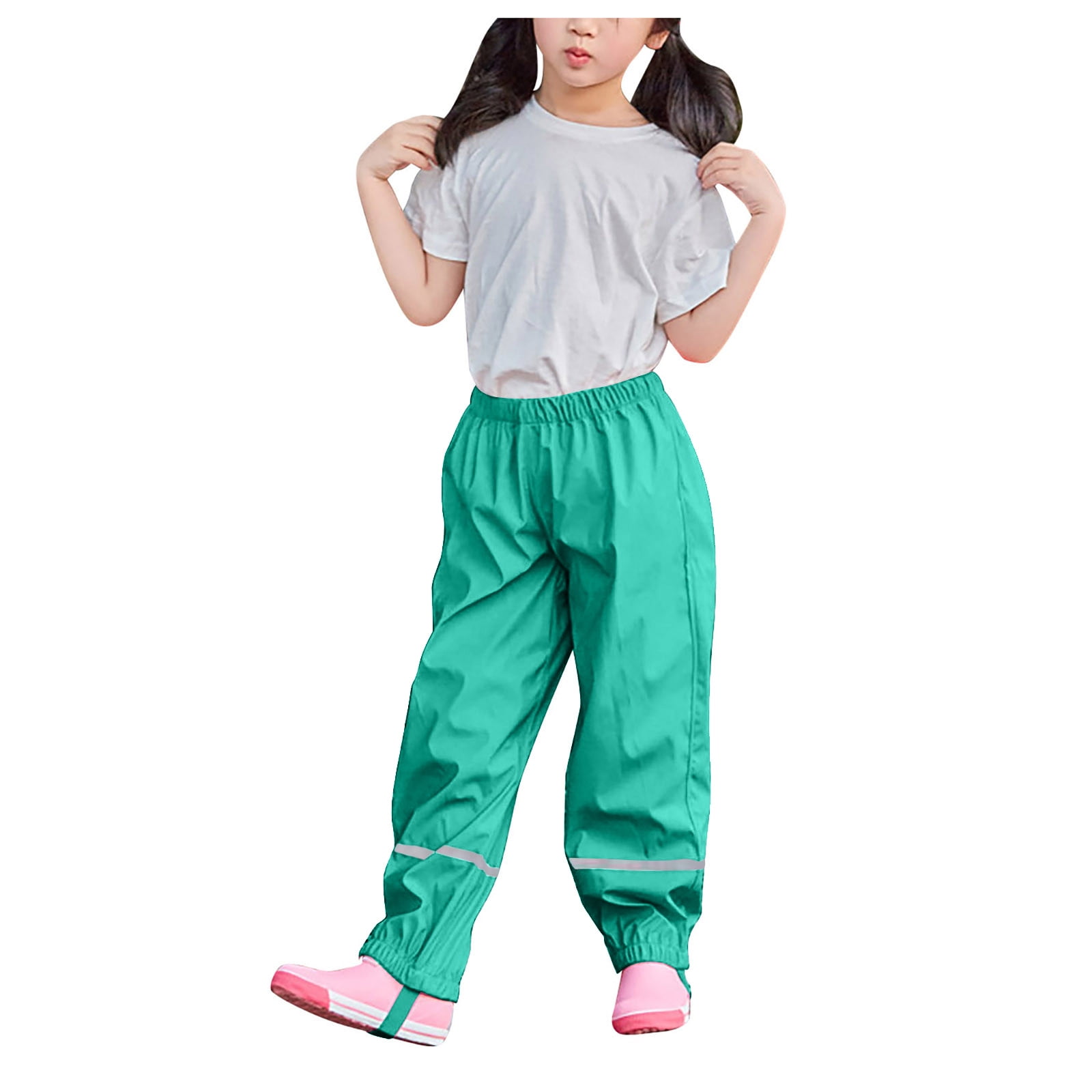 Ruziyoog Rain Pants for Kids Cotton Lined Reflective Waterproof ...