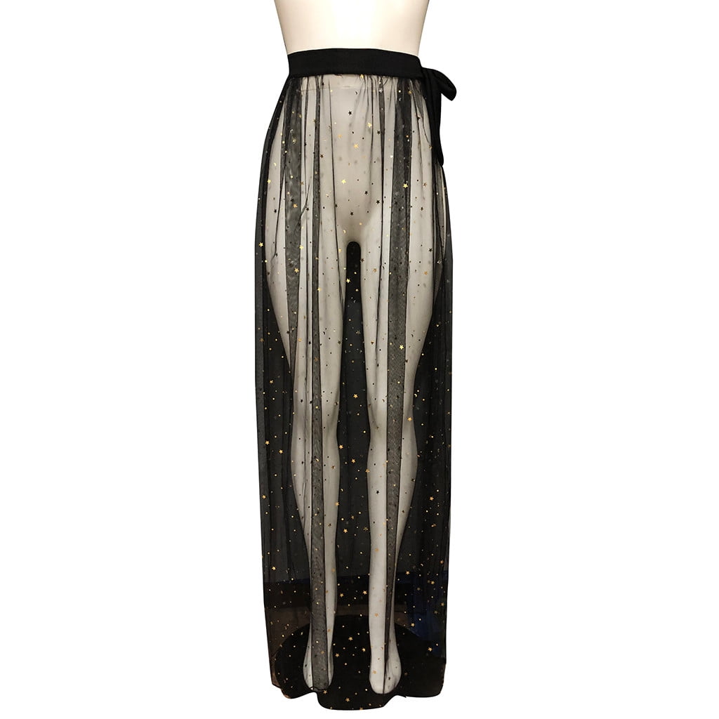 Ruziyoog Summer Beach Skirt Swimsuit Bikini Cover ups for Women Sequins ...