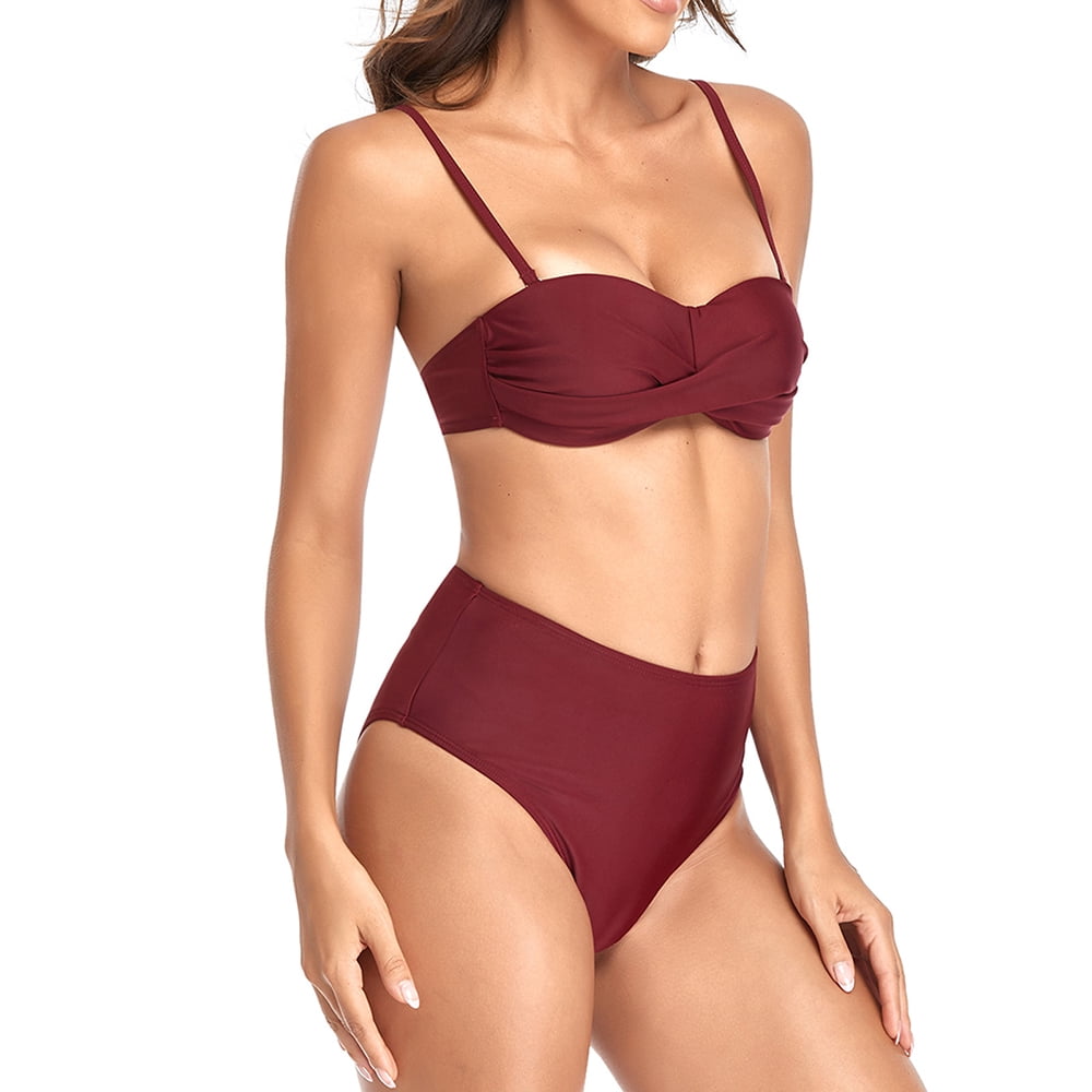 Ruziyoog Lingerie For Women Sexy Bikini Beach Style Solid Color High